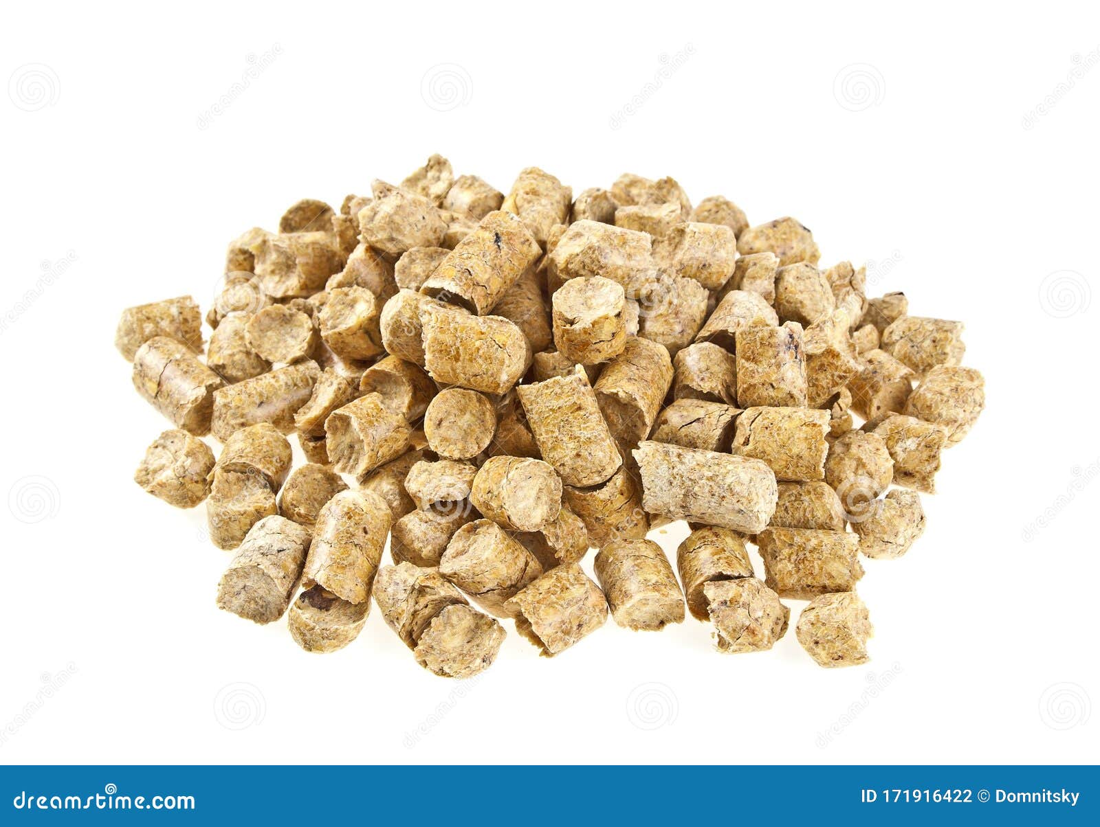 Pelleted Compound Feed Isolated on White Background, Wheatfeed Pellets ...
