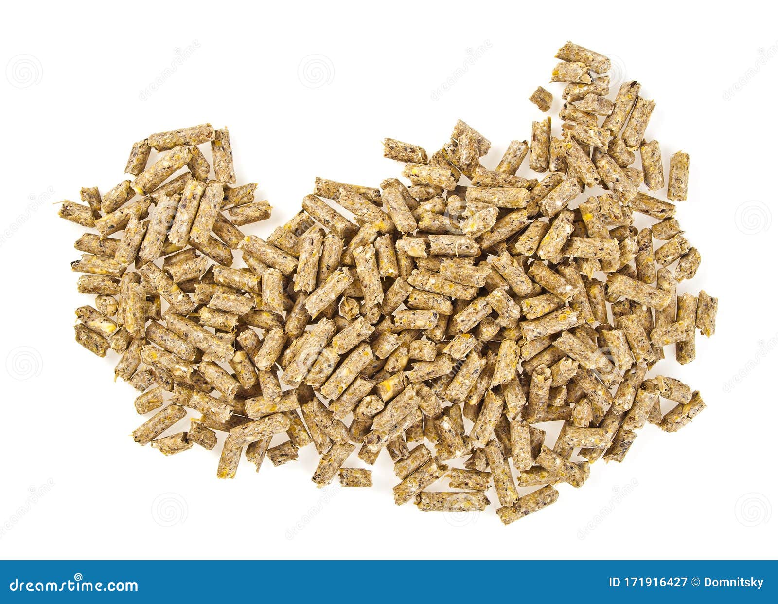 Pelleted Compound Feed Isolated on White Background, Wheatfeed Pellets ...