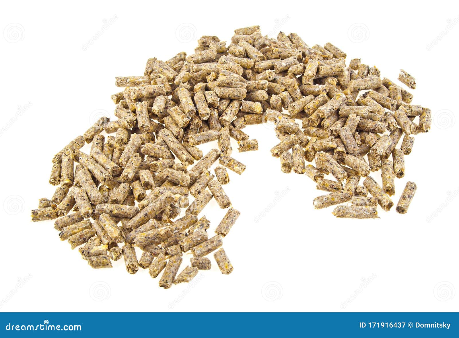 Pelleted Compound Feed Isolated on White Background, Wheatfeed Pellets ...