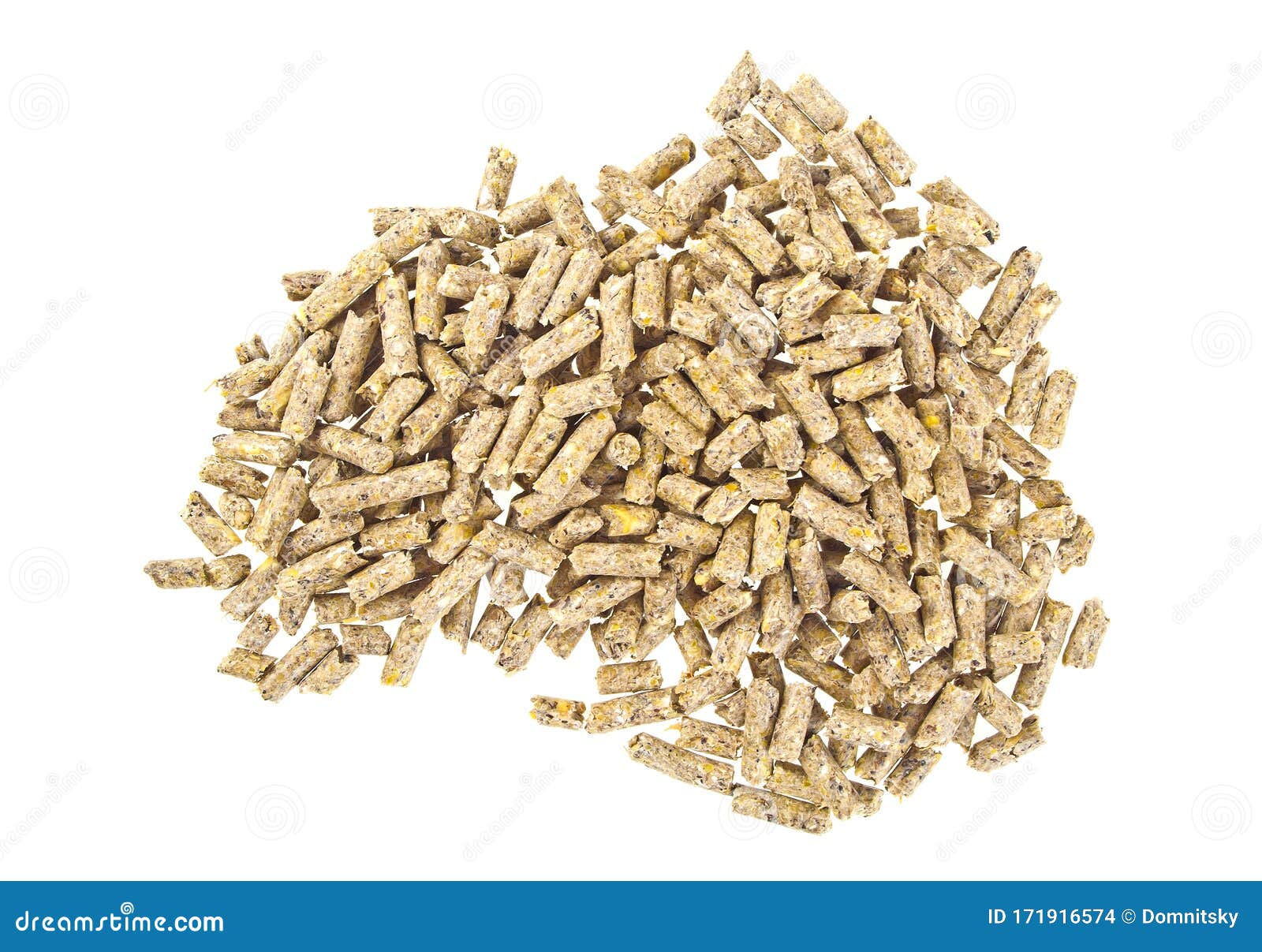 Pelleted Compound Feed Isolated on White Background, Wheatfeed Pellets ...