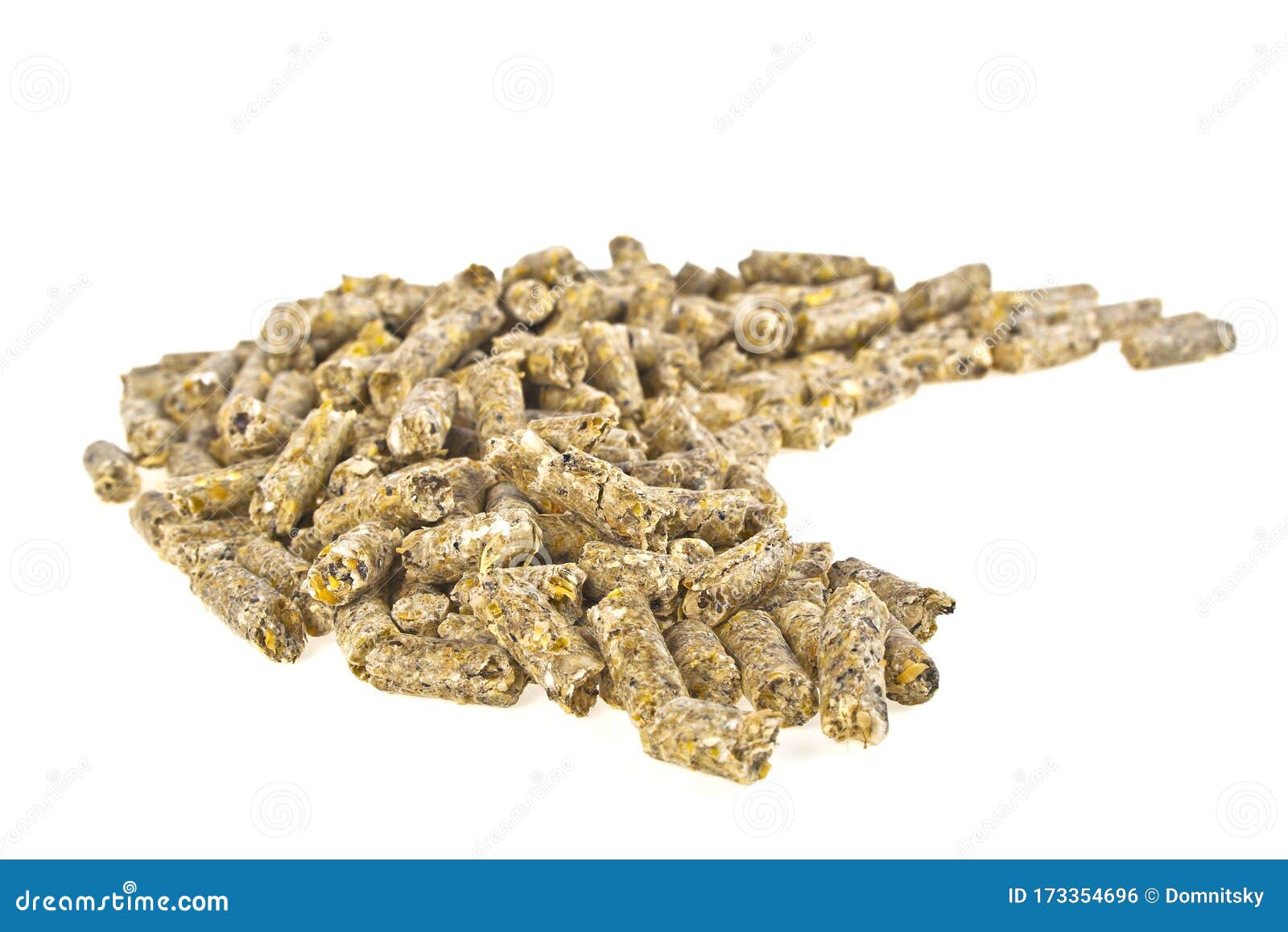 Pelleted Compound Feed Isolated on White Background, Wheatfeed Pellets ...