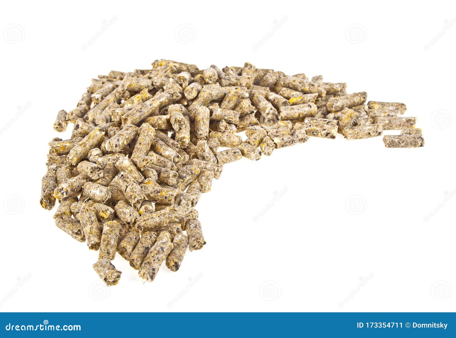 Pelleted Compound Feed Isolated on White Background, Wheatfeed Pellets ...