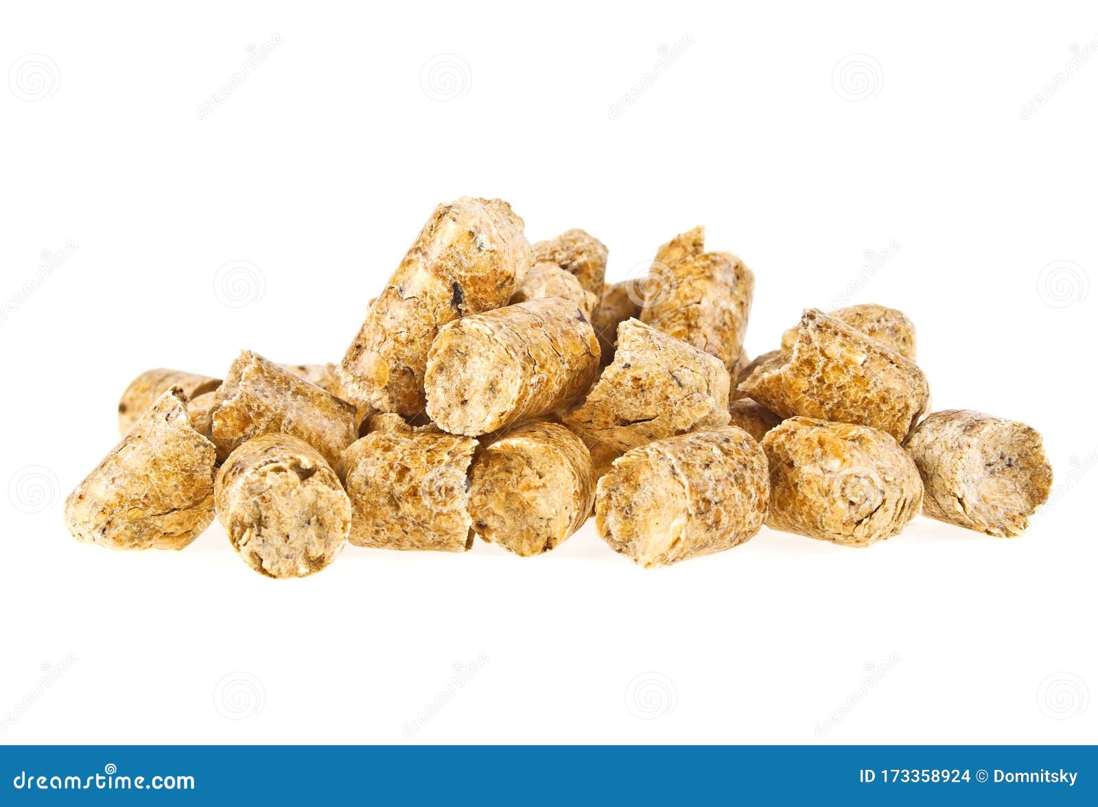 Pelleted Compound Feed Isolated on White Background, Wheatfeed Pellets ...