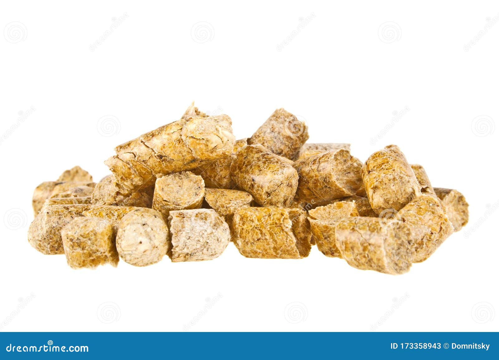 Pelleted Compound Feed Isolated on White Background, Wheatfeed Pellets ...