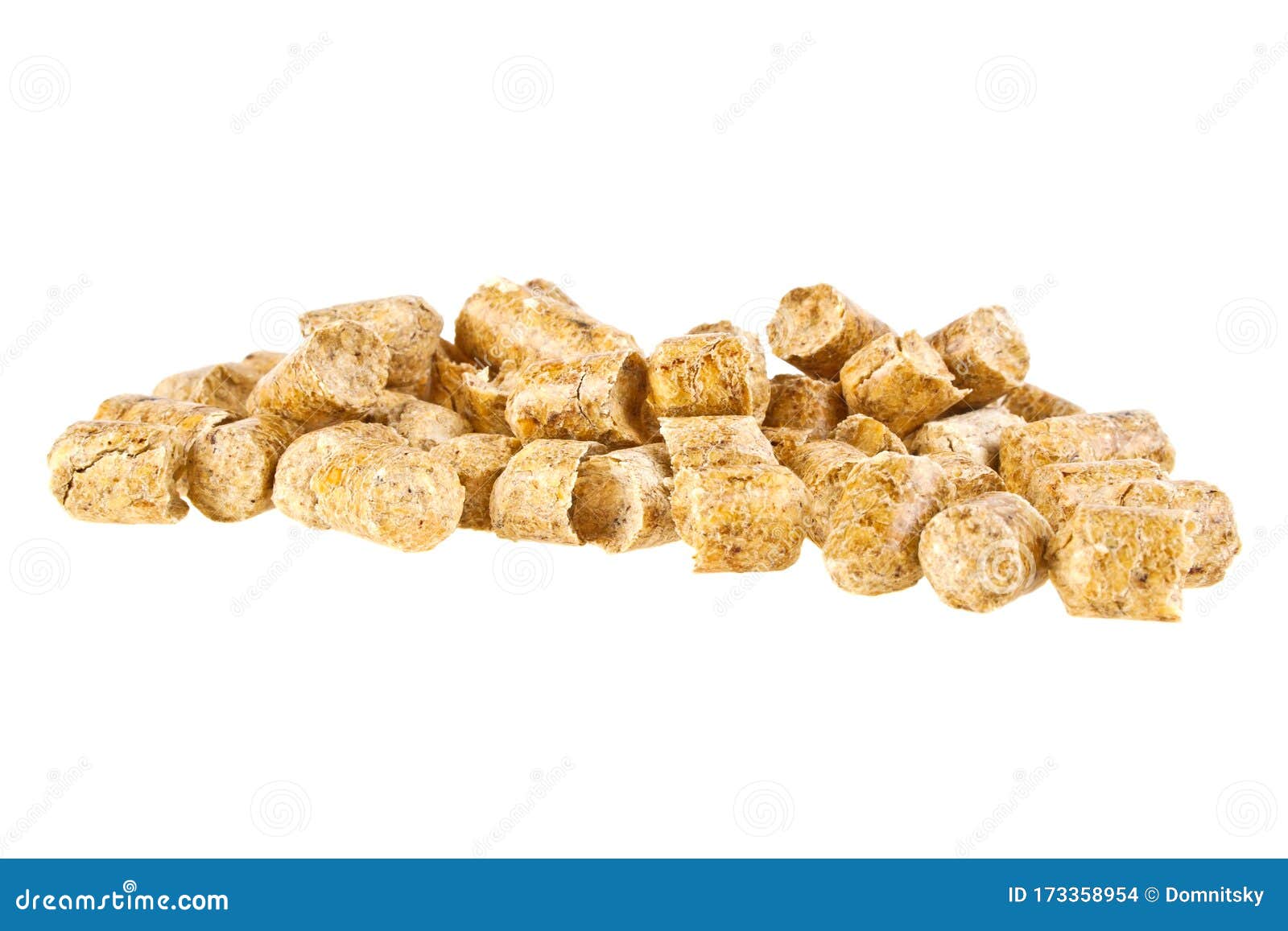 Pelleted Compound Feed Isolated on White Background, Wheatfeed Pellets ...
