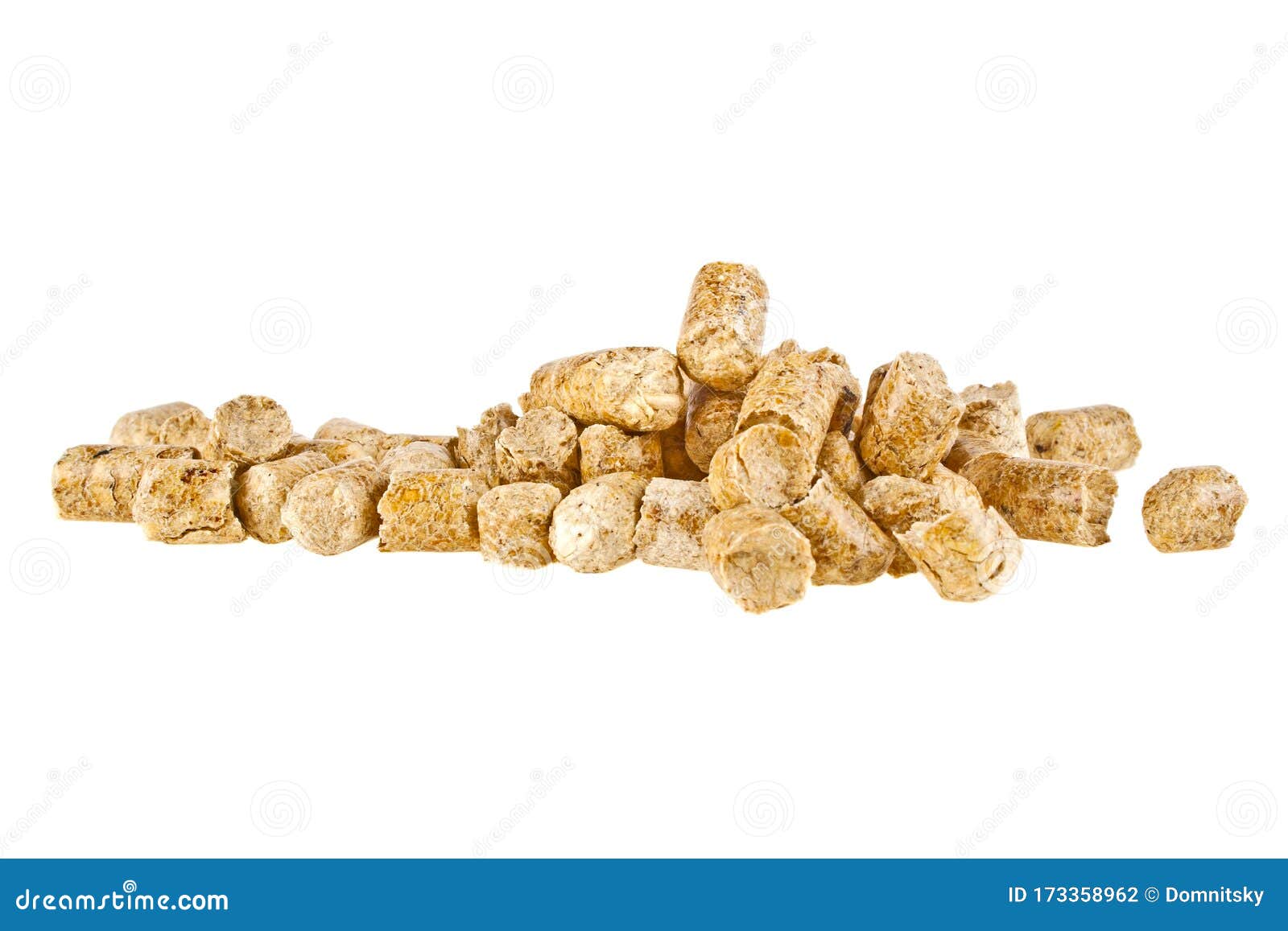 Pelleted Compound Feed Isolated on White Background, Wheatfeed Pellets ...