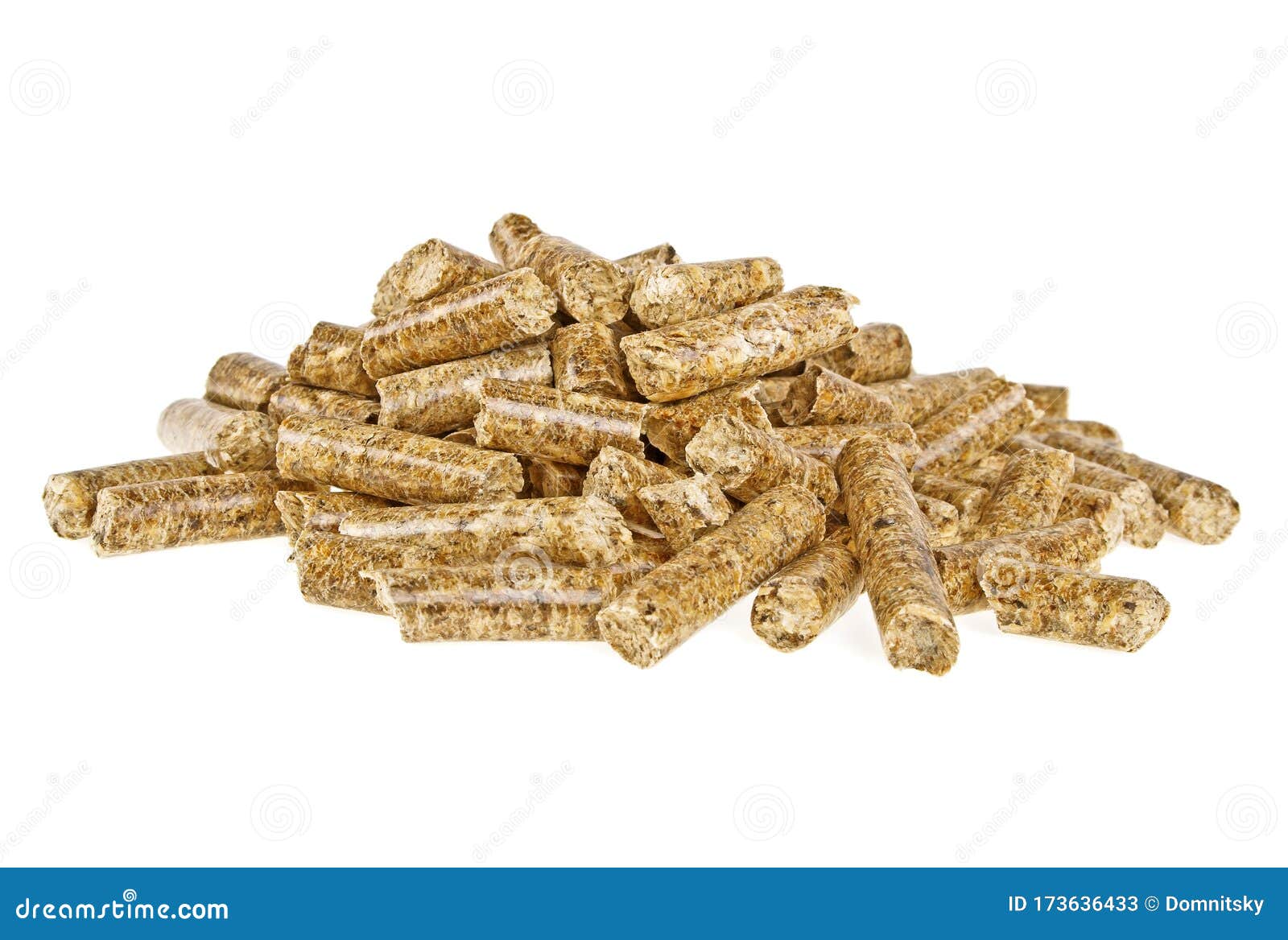 Pelleted Compound Feed Isolated on White Background, Wheatfeed Pellets ...
