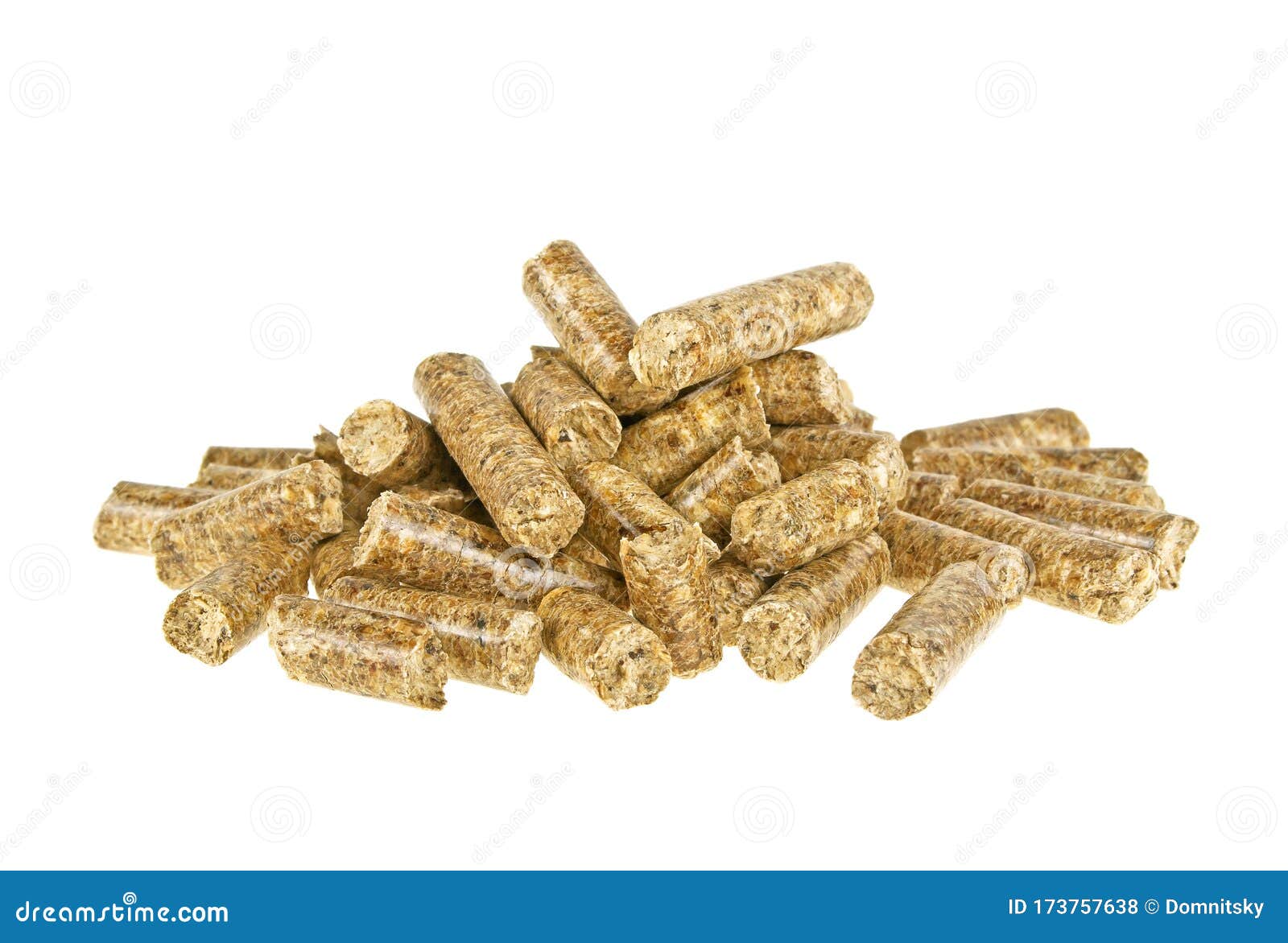 Pelleted Compound Feed Isolated on White Background, Wheatfeed Pellets ...