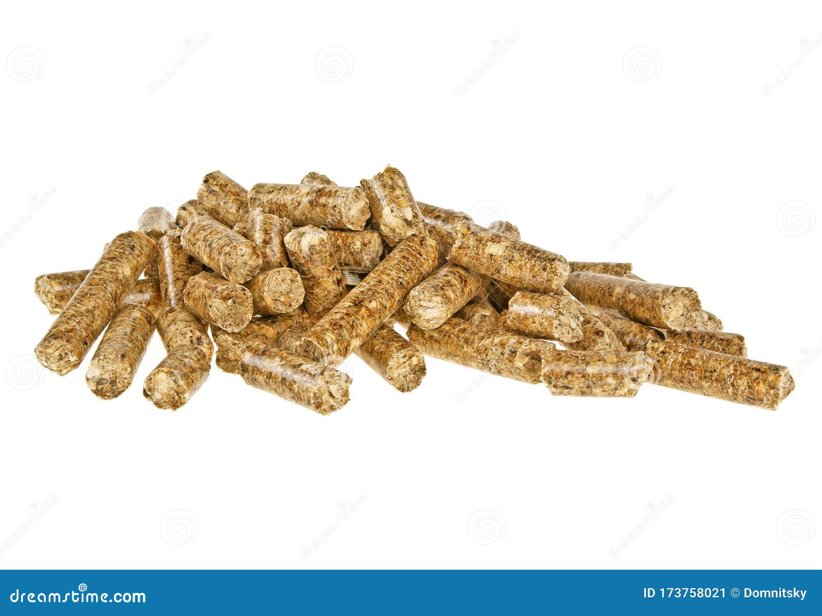 Pelleted Compound Feed Isolated on White Background, Wheatfeed Pellets ...