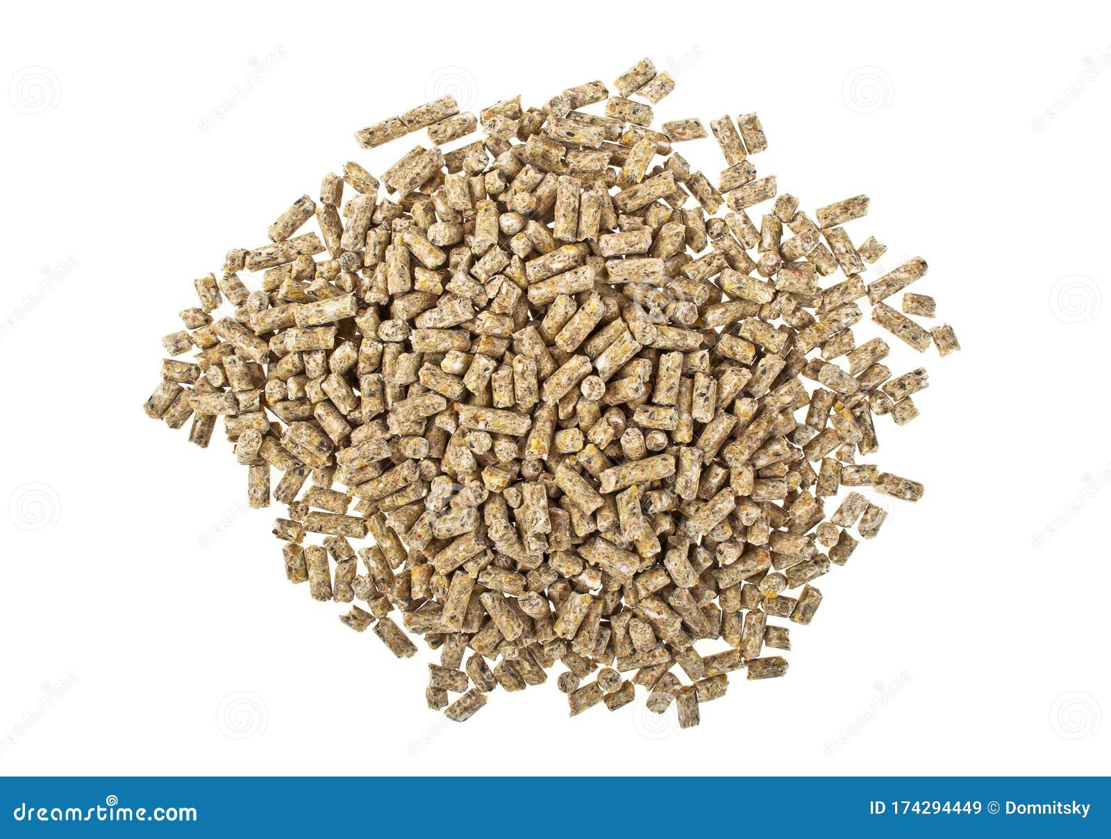 Pelleted Compound Feed Isolated on White Background, Wheatfeed Pellets ...