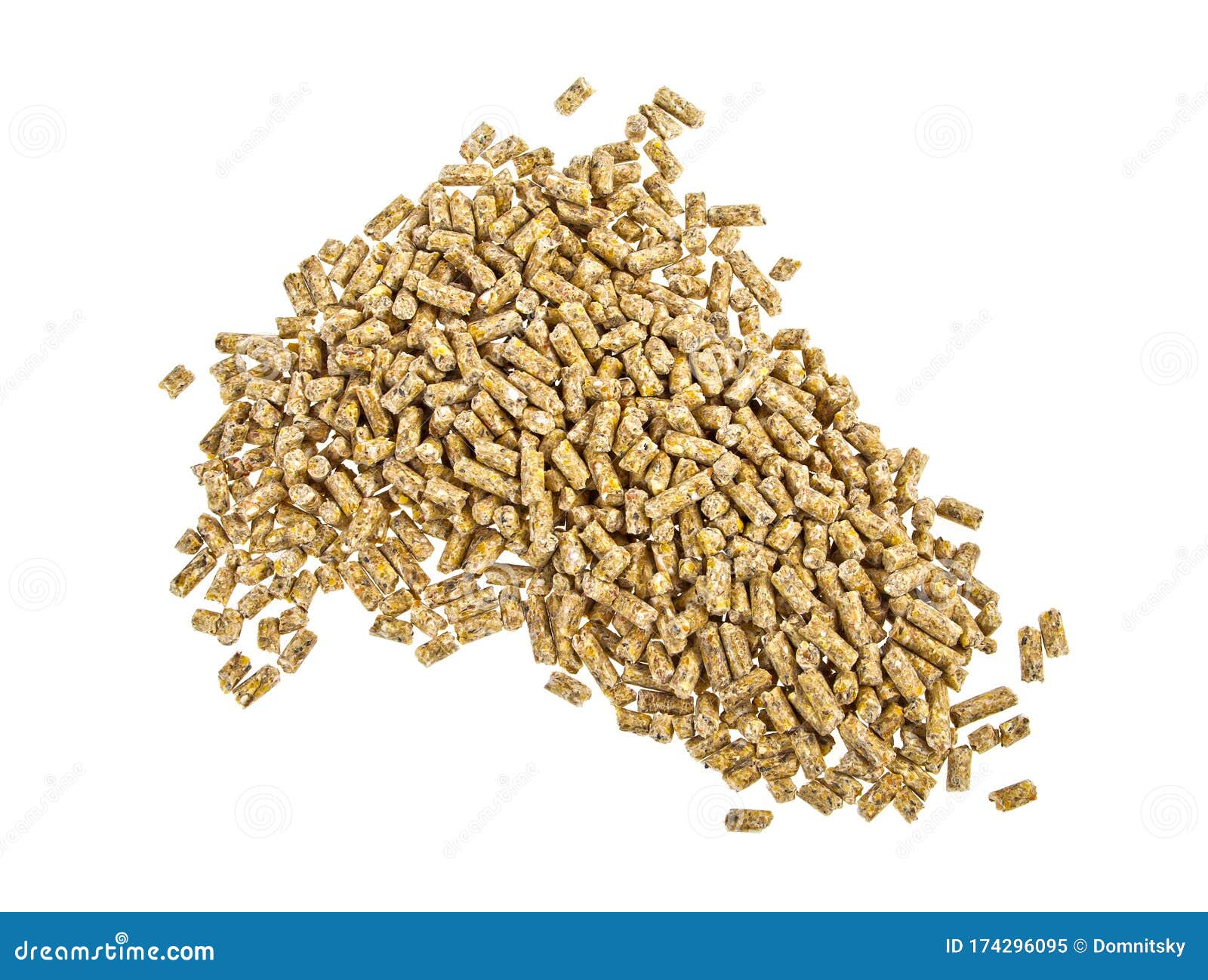 Pelleted Compound Feed Isolated on White Background, Wheatfeed Pellets ...