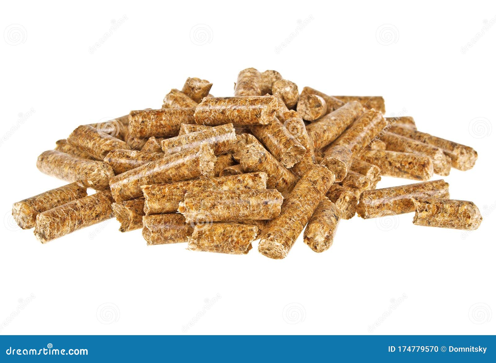 Pelleted Compound Feed Isolated on White Background, Wheatfeed Pellets ...