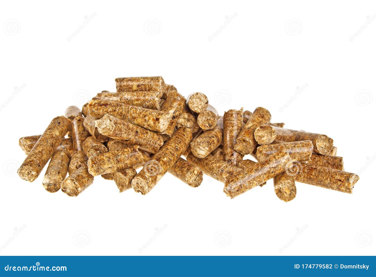 Pelleted Compound Feed Isolated on White Background, Wheatfeed Pellets ...
