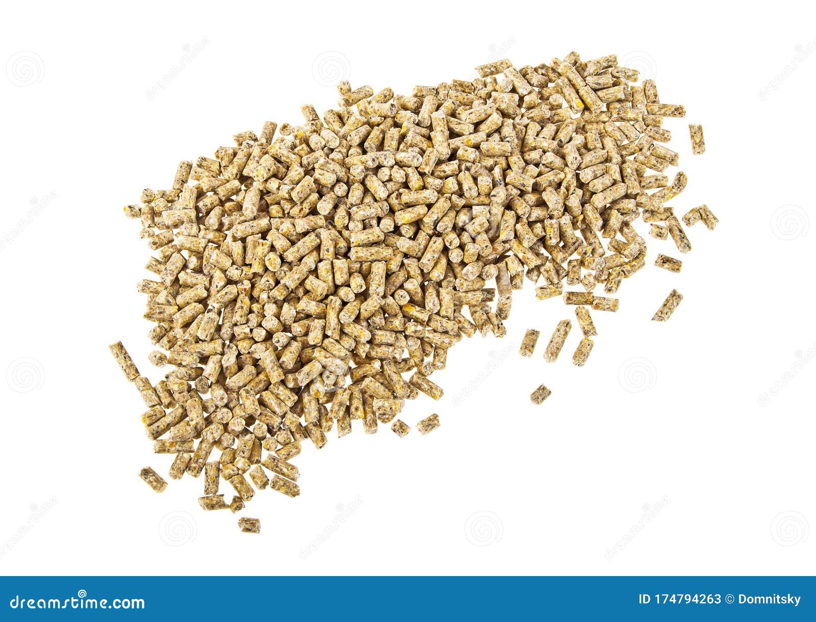 Pelleted Compound Feed Isolated on White Background, Wheatfeed Pellets ...