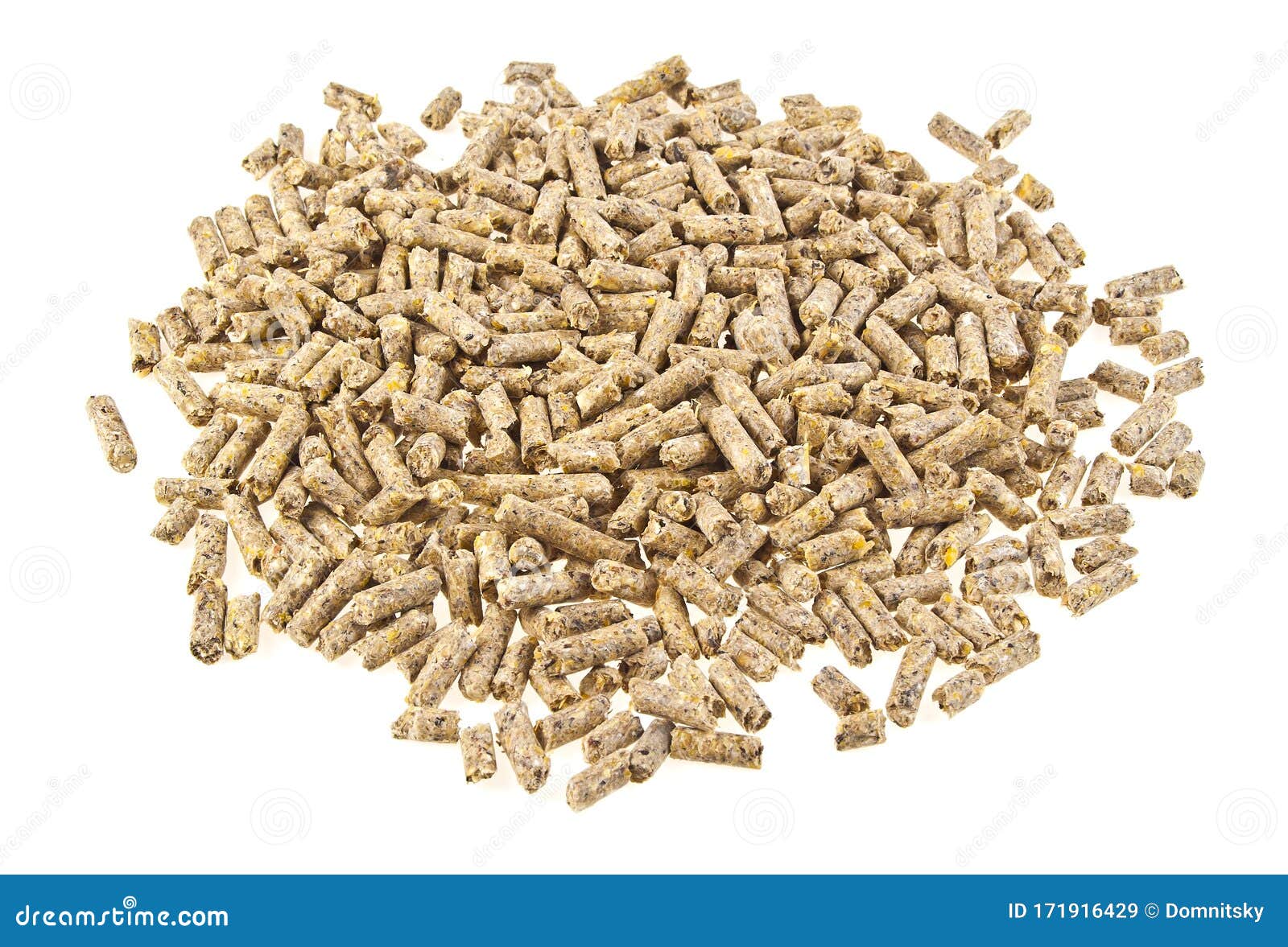 Pelleted Compound Feed Isolated on White Background, Wheatfeed Pellets ...
