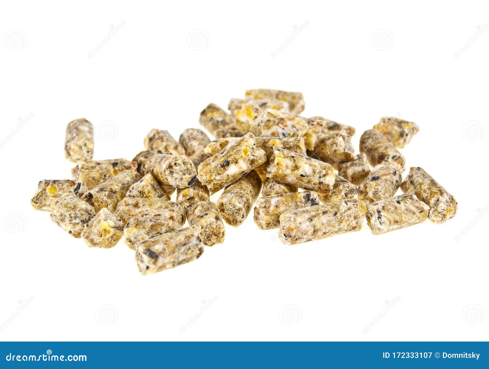 Pelleted Compound Feed Isolated on White Background, Wheatfeed Pellets ...