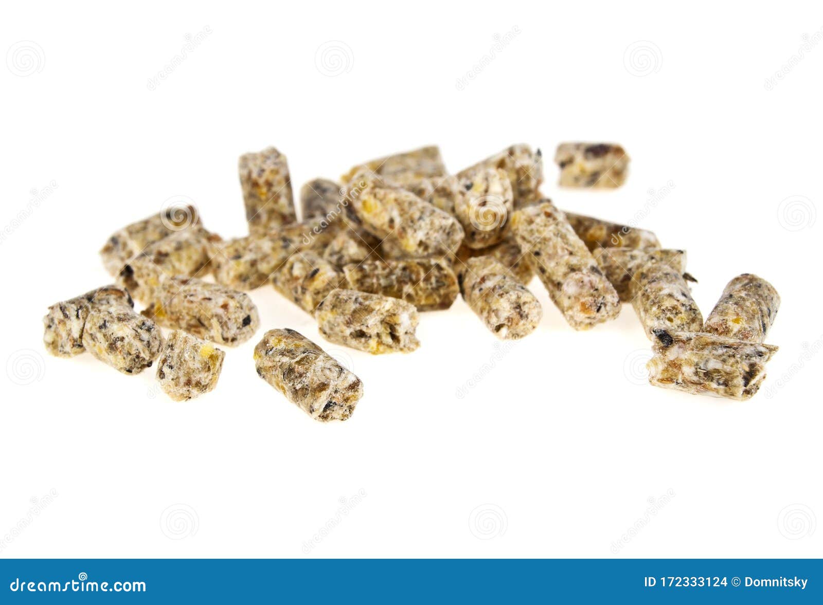 Pelleted Compound Feed Isolated On White Background, Wheatfeed Pellets ...