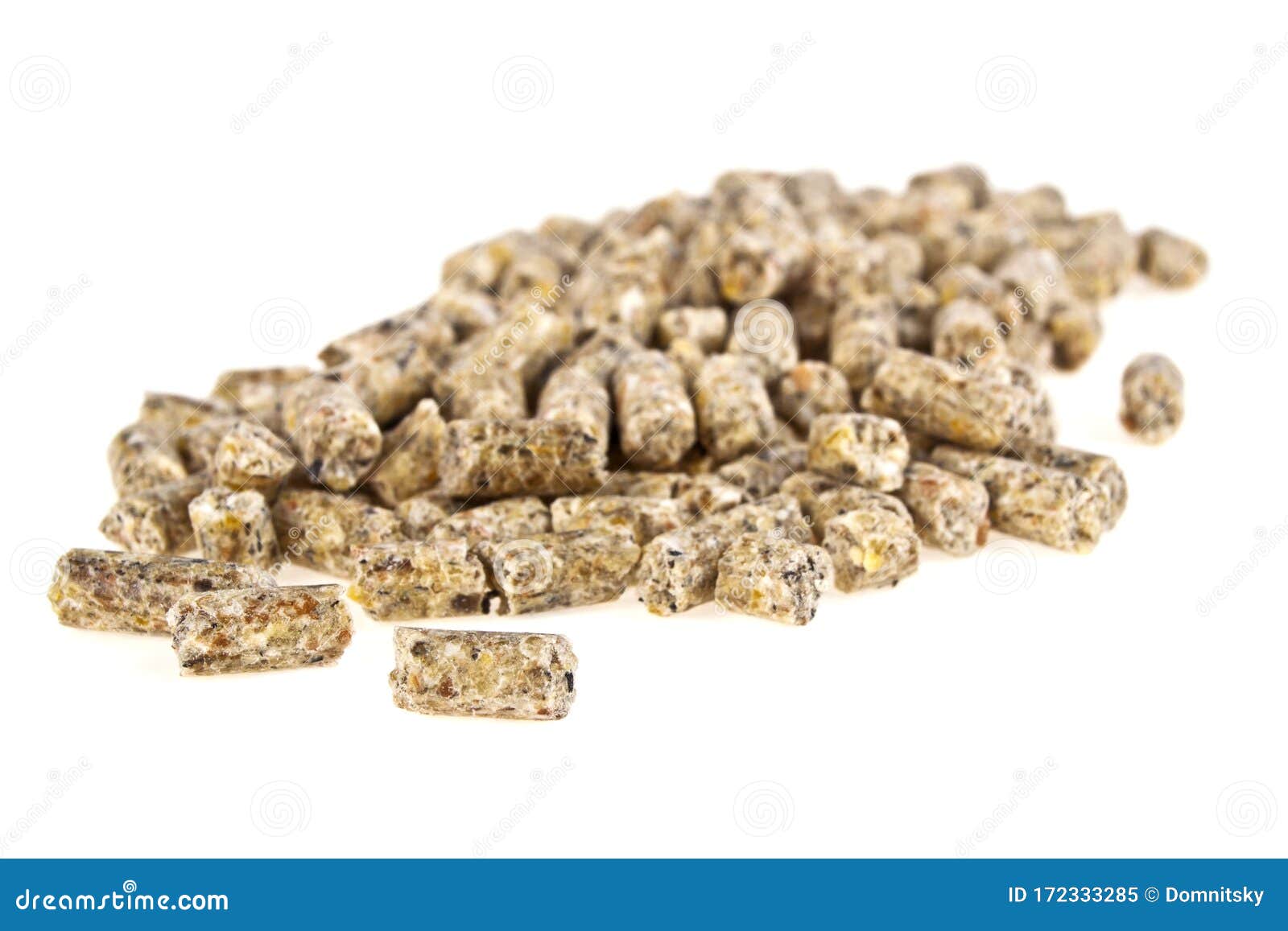 Pelleted Compound Feed Isolated on White Background, Wheatfeed Pellets ...