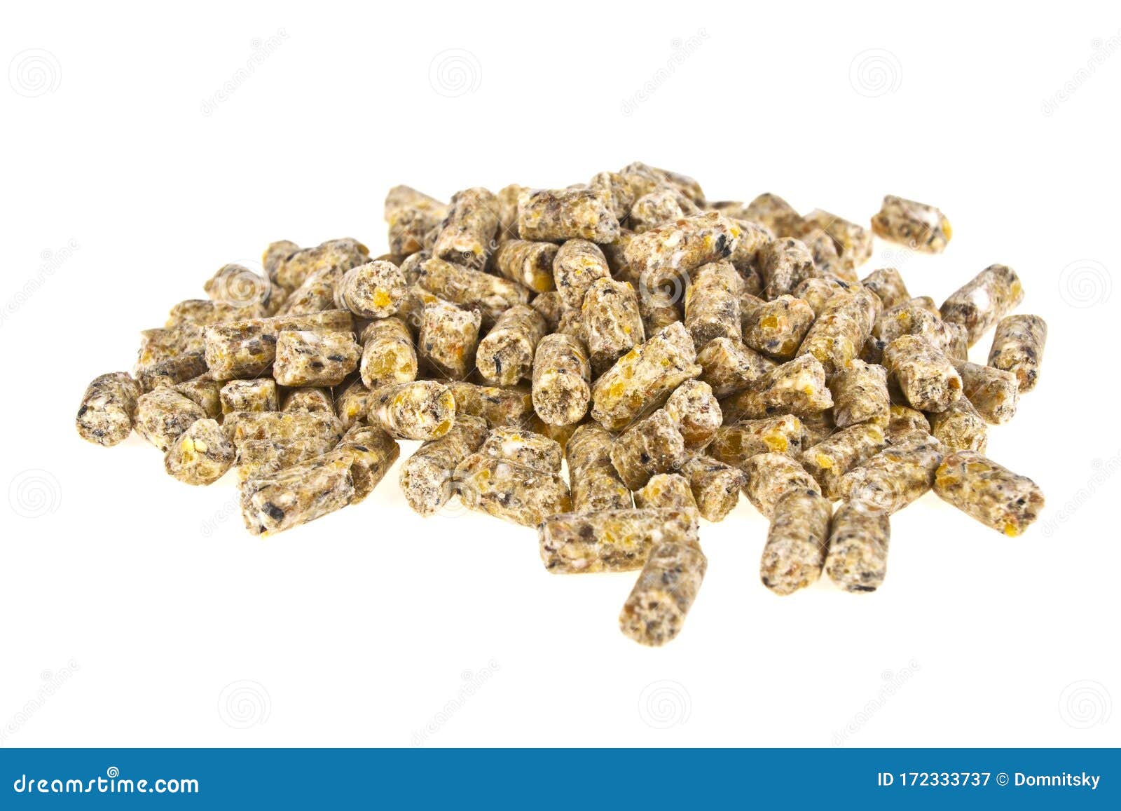 Pelleted Compound Feed Isolated on White Background, Wheatfeed Pellets ...
