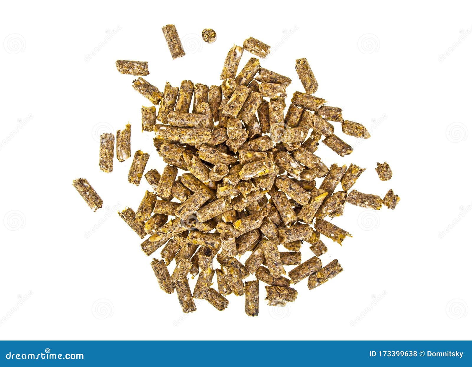 Pelleted Compound Feed Isolated On White Background, Wheatfeed Pellets ...