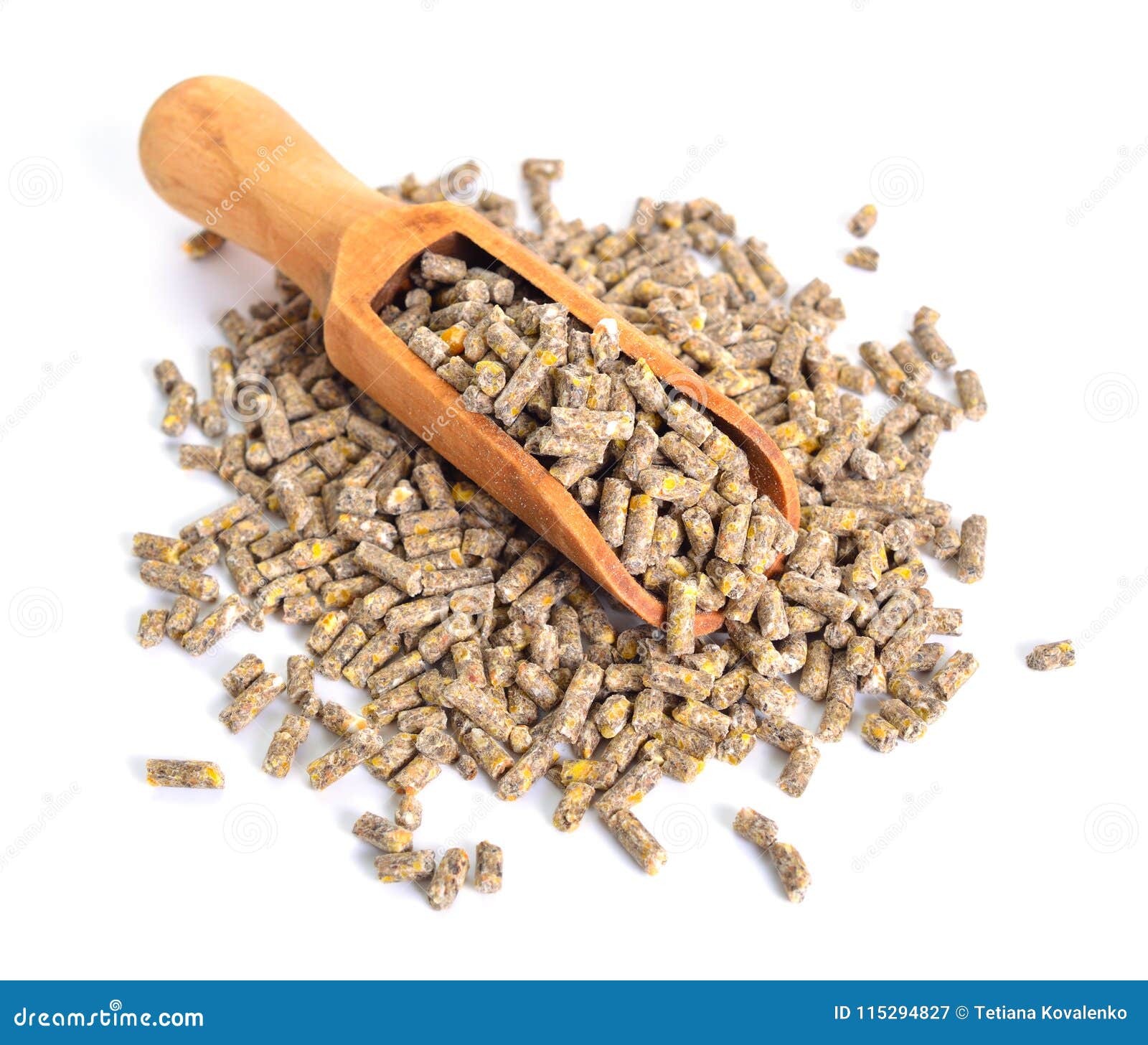 A Pelleted Ration Designed for Chicken. Isolated on White Background ...