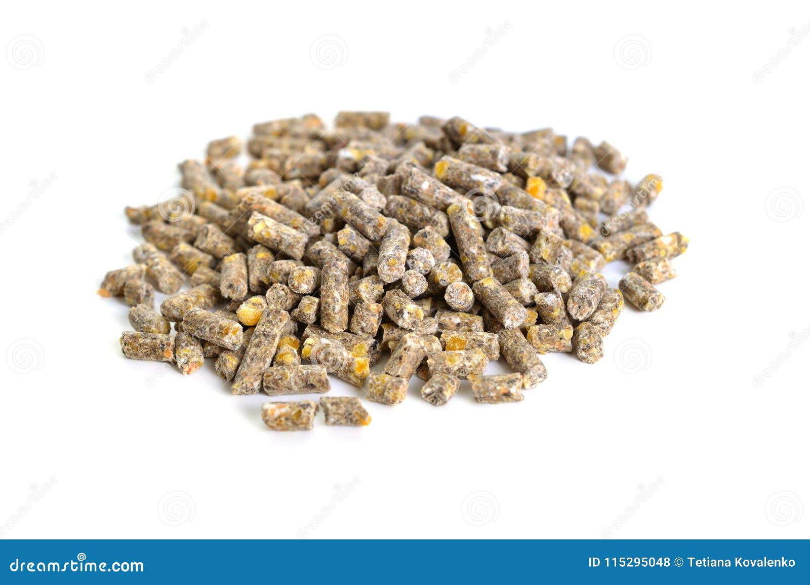 A Pelleted Ration Designed for Chicken. Isolated on White Background ...