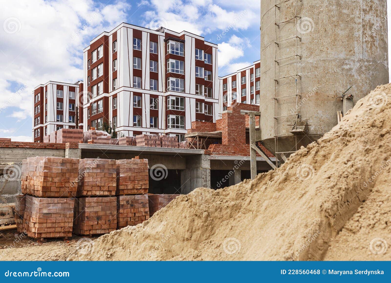 Pellets with Bricks on Concrete Blocks Stock Photo - Image of ...