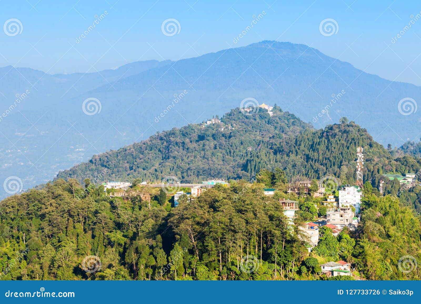 Pelling aerial view stock photo. Image of asia, indian - 127733726