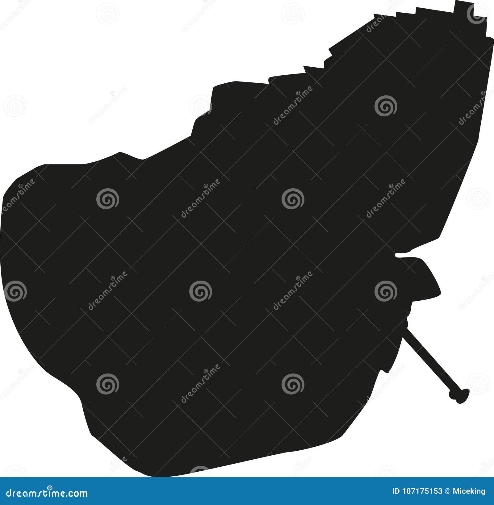 Pellworm map silhouette stock vector. Illustration of islands - 107175153