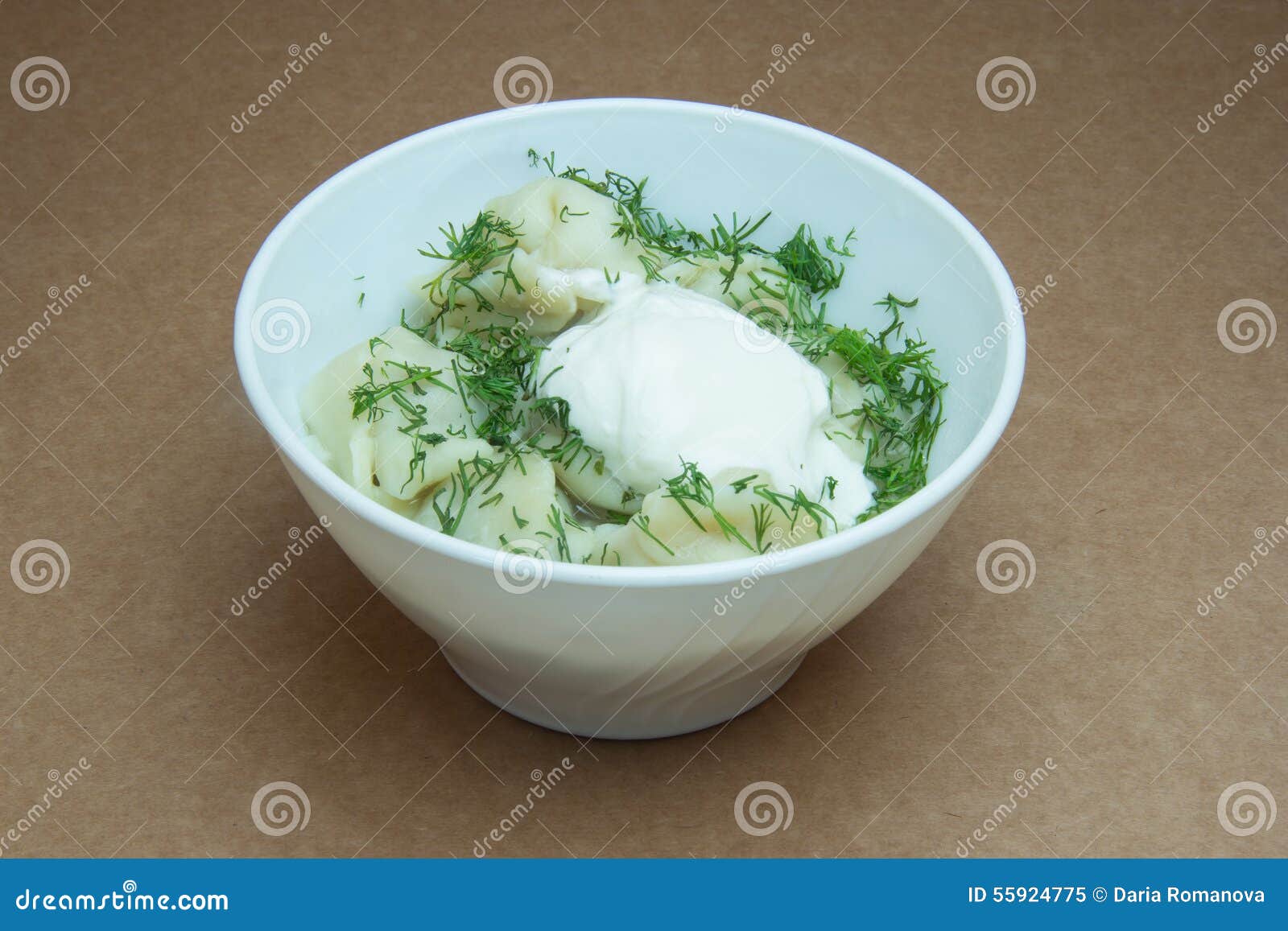 Pelmeni with Sour Cream - Russian Ravioli Stock Image - Image of beef ...