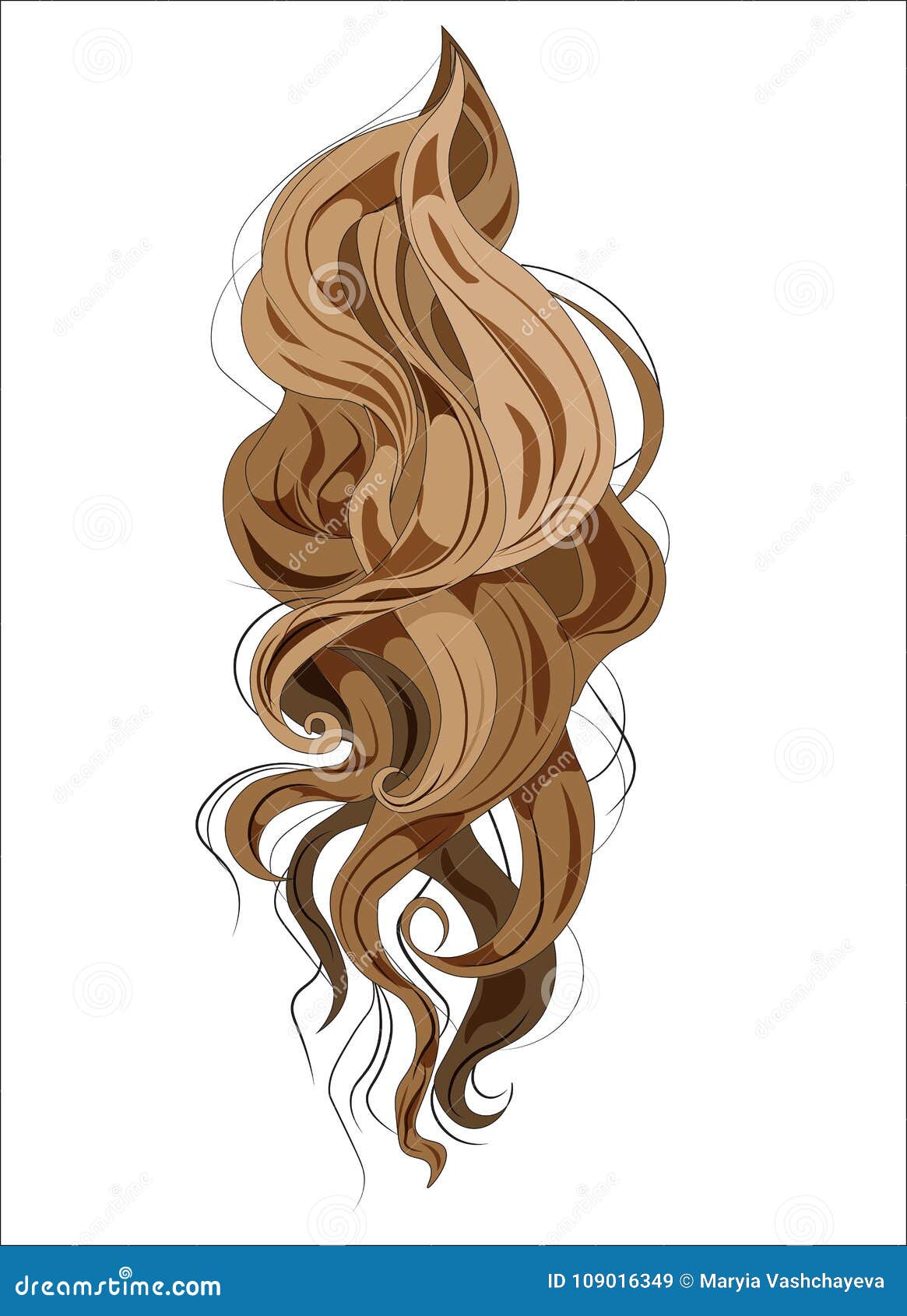 Pelo De Los Rizos Del Vector Ilustración del Vector - Ilustración de ...