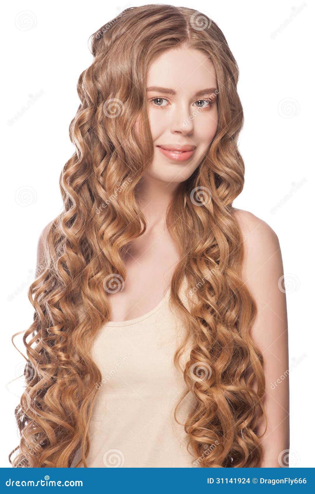 Pelo largo rizado foto de archivo. Imagen de atractivo - 31141924