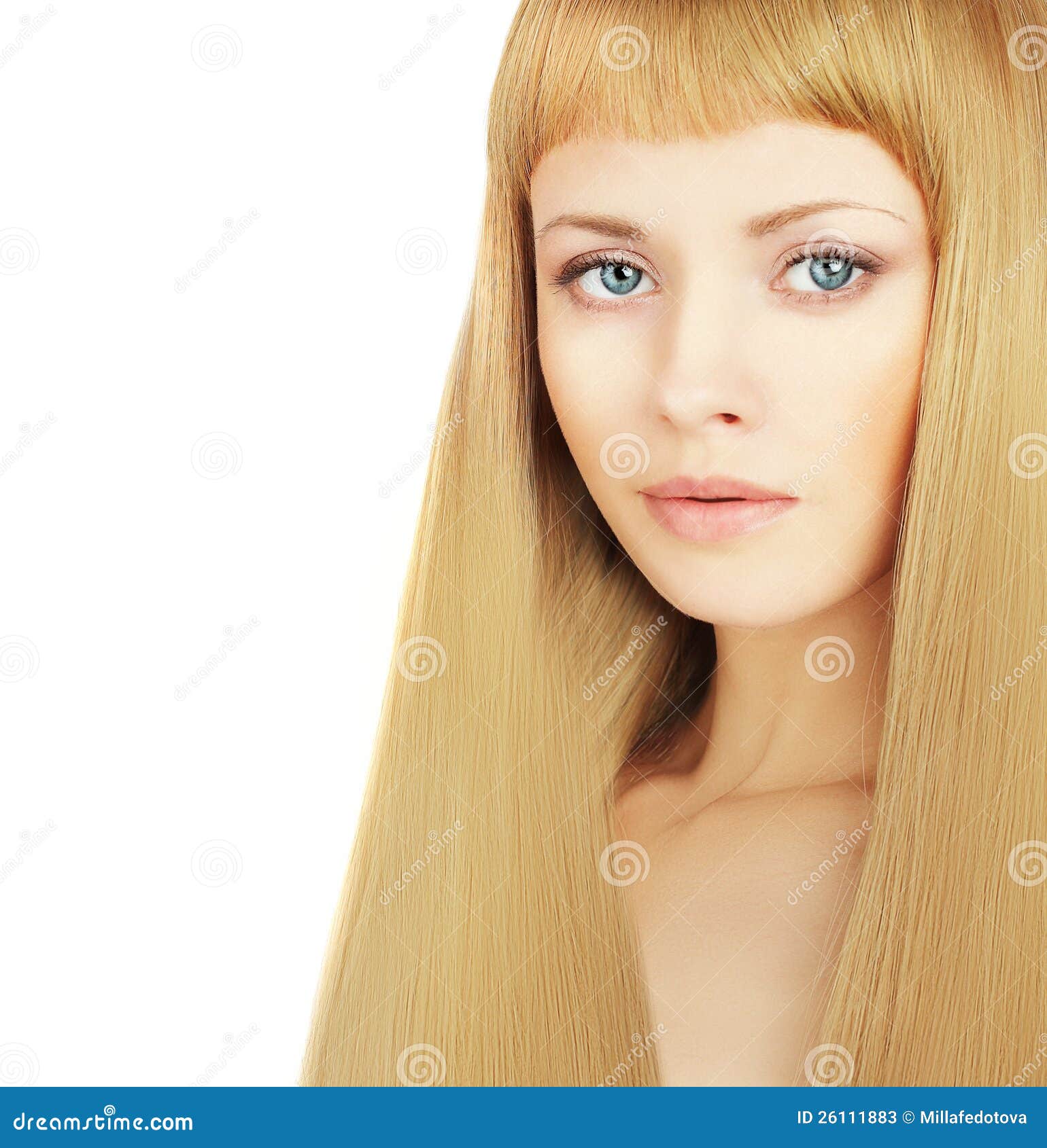 Pelo rubio hermoso - mujer imagen de archivo. Imagen de maquillaje ...