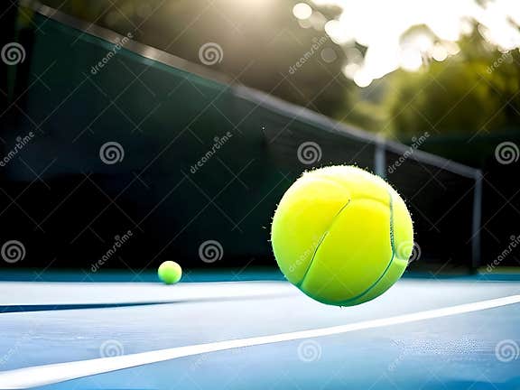 Pelotas De Tenis En Vuelo En La Cancha. Stock de ilustración ... Pelotas De Tenis En Vuelo En La Cancha. Stock de ilustración ...