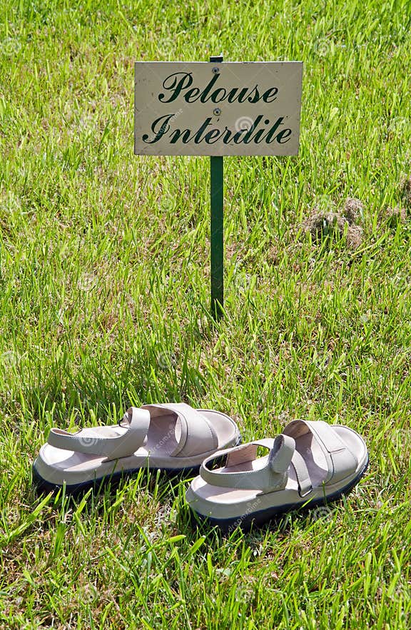 Pelouse interdite photo stock. Image du affichage, stationnement - 19610794