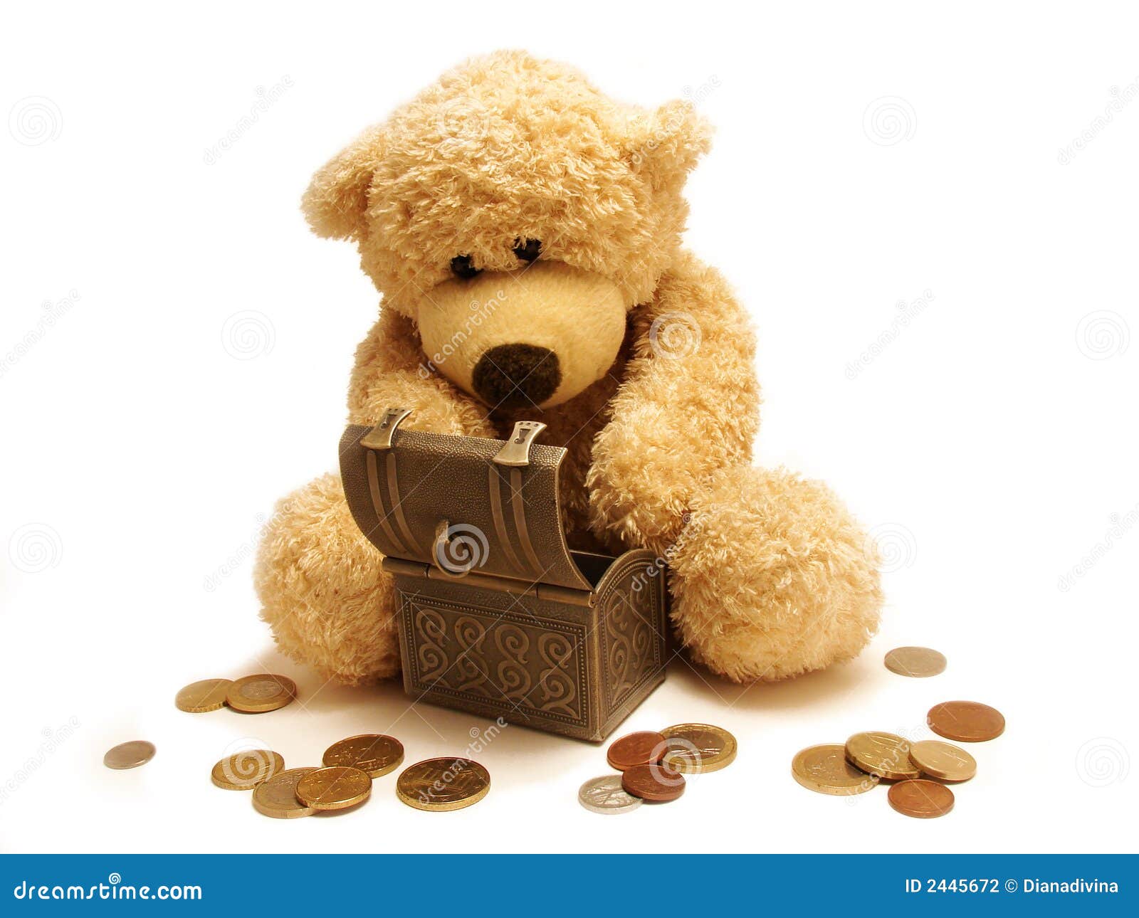 Peluche-bear&treasure foto de archivo. Imagen de mullido - 2445672