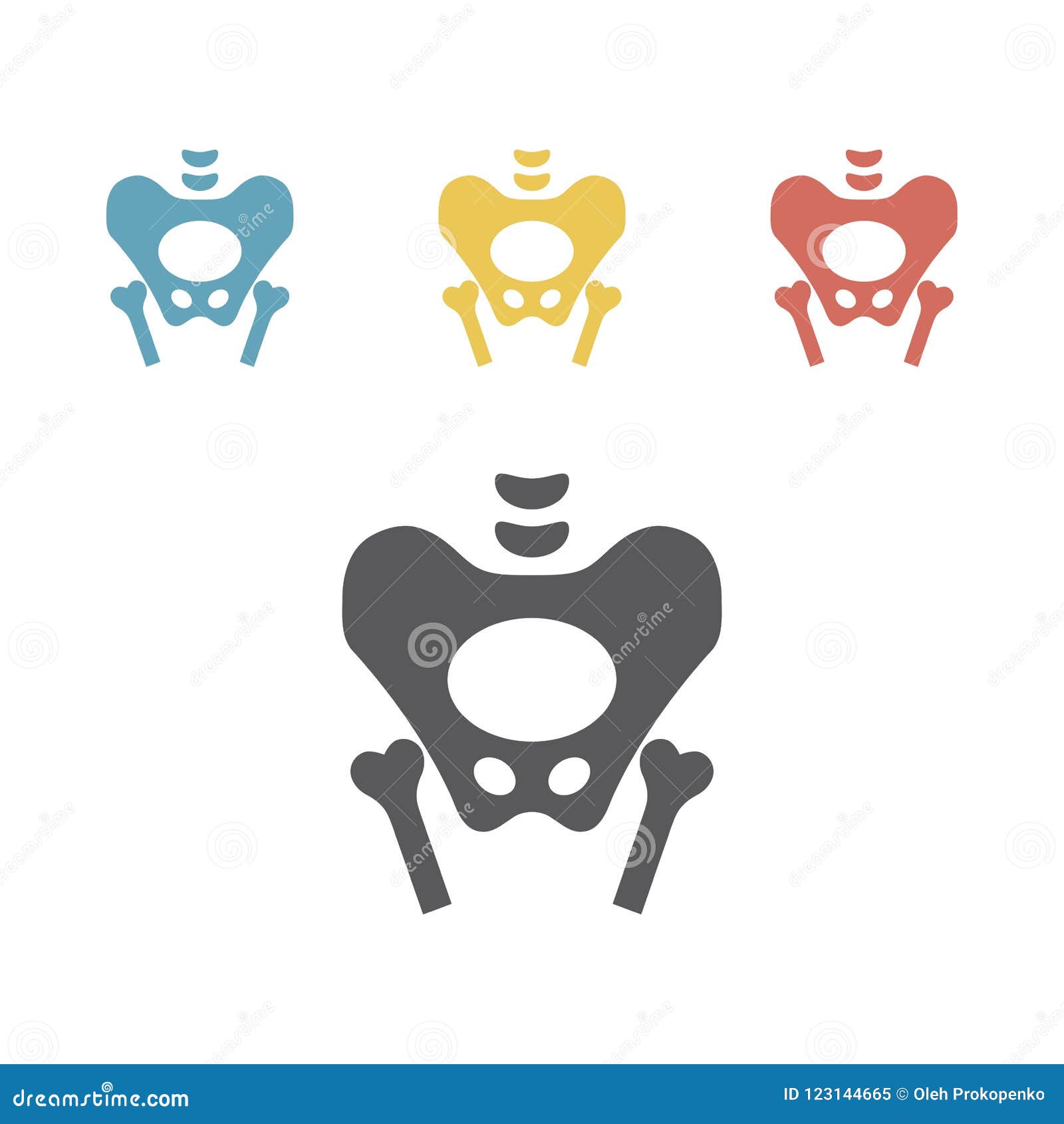 Pelvis Skeleton Silhouette Icon Cartoon Vector | CartoonDealer.com ...