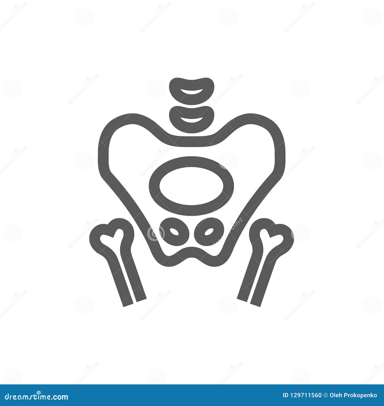 Pelvis Skeleton Line Icon. Vector Signs for Web Graphics. Stock Vector ...