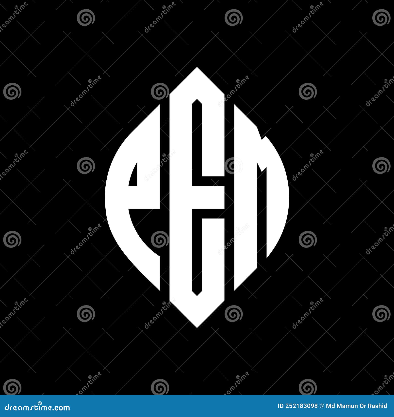 PEM Circle Letter Logo Design with Circle and Ellipse Shape. PEM ...