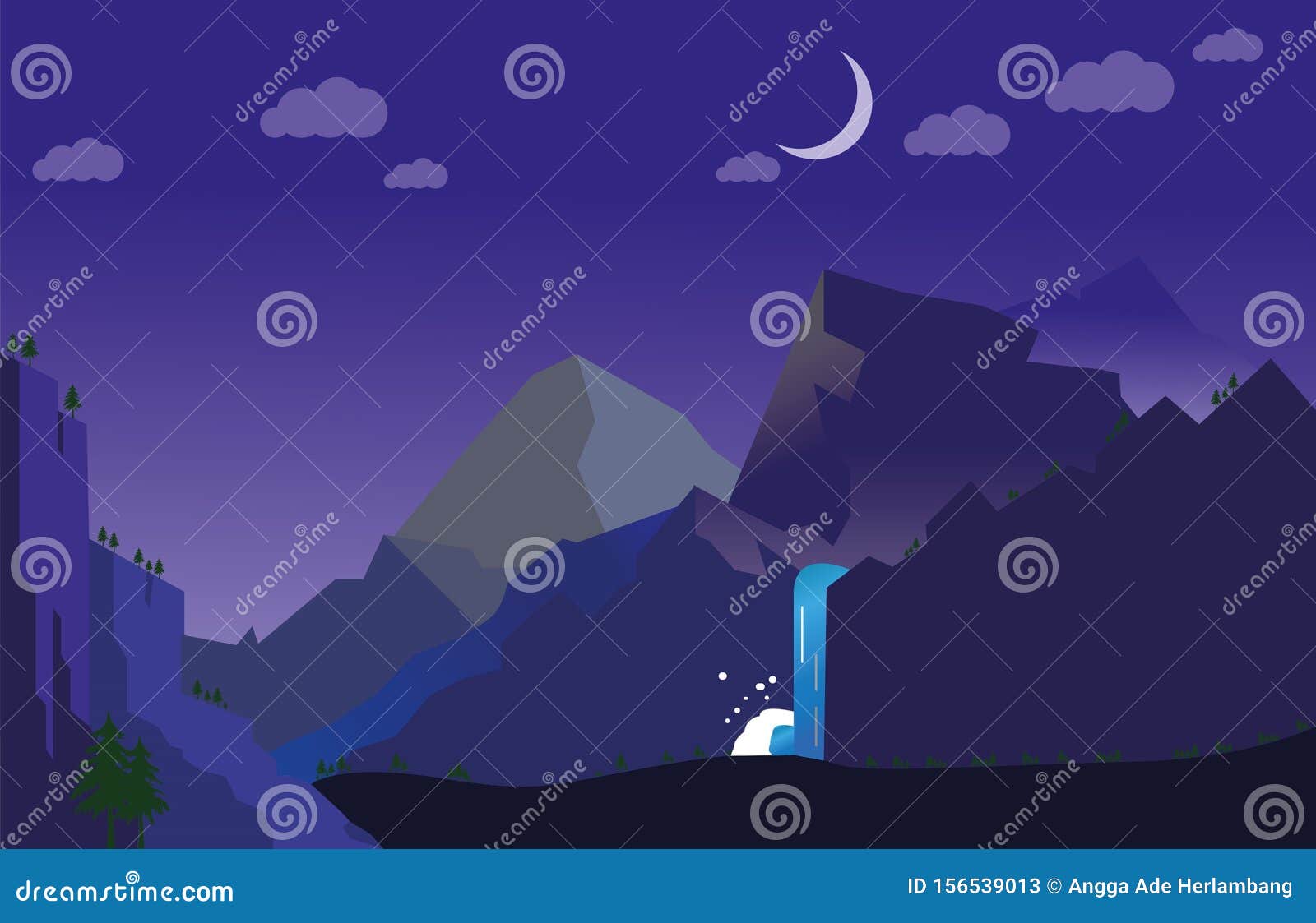 Pemandangan Tebing 1 stock illustration. Illustration of beautiful ...
