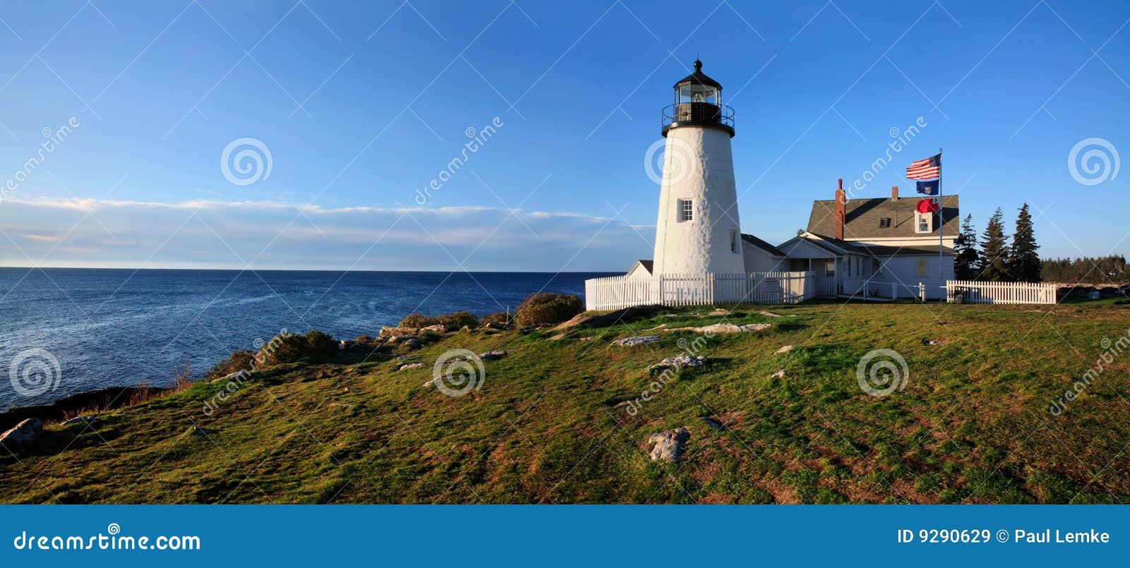 Pemaquid Point Lighthouse stock image. Image of panoramic - 9290629