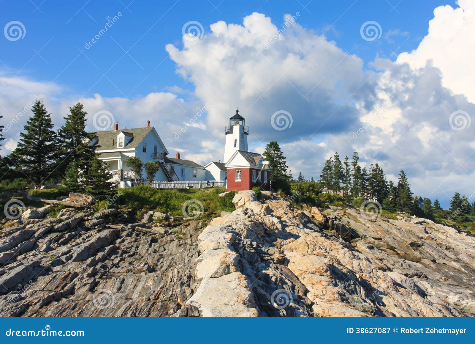 Pemaquid Point Lighthouse, Maine Stock Image - Image of landmark ...