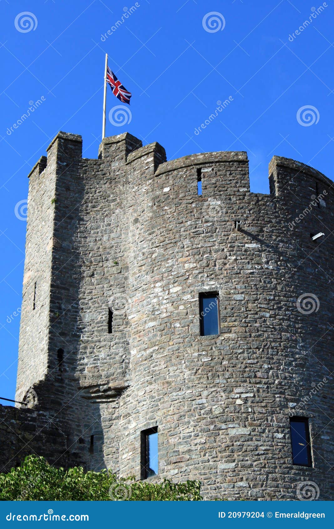 Pembroke Castle Turret. stock photo. Image of flag, jack - 20979204