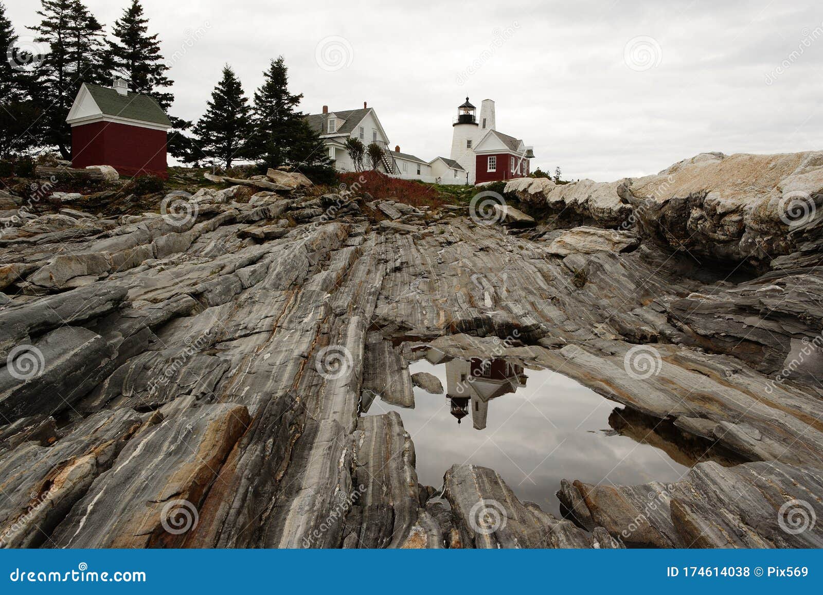 A View of the Pemaquid Lighthouse on Pemiquid Point in Maine Stock ...