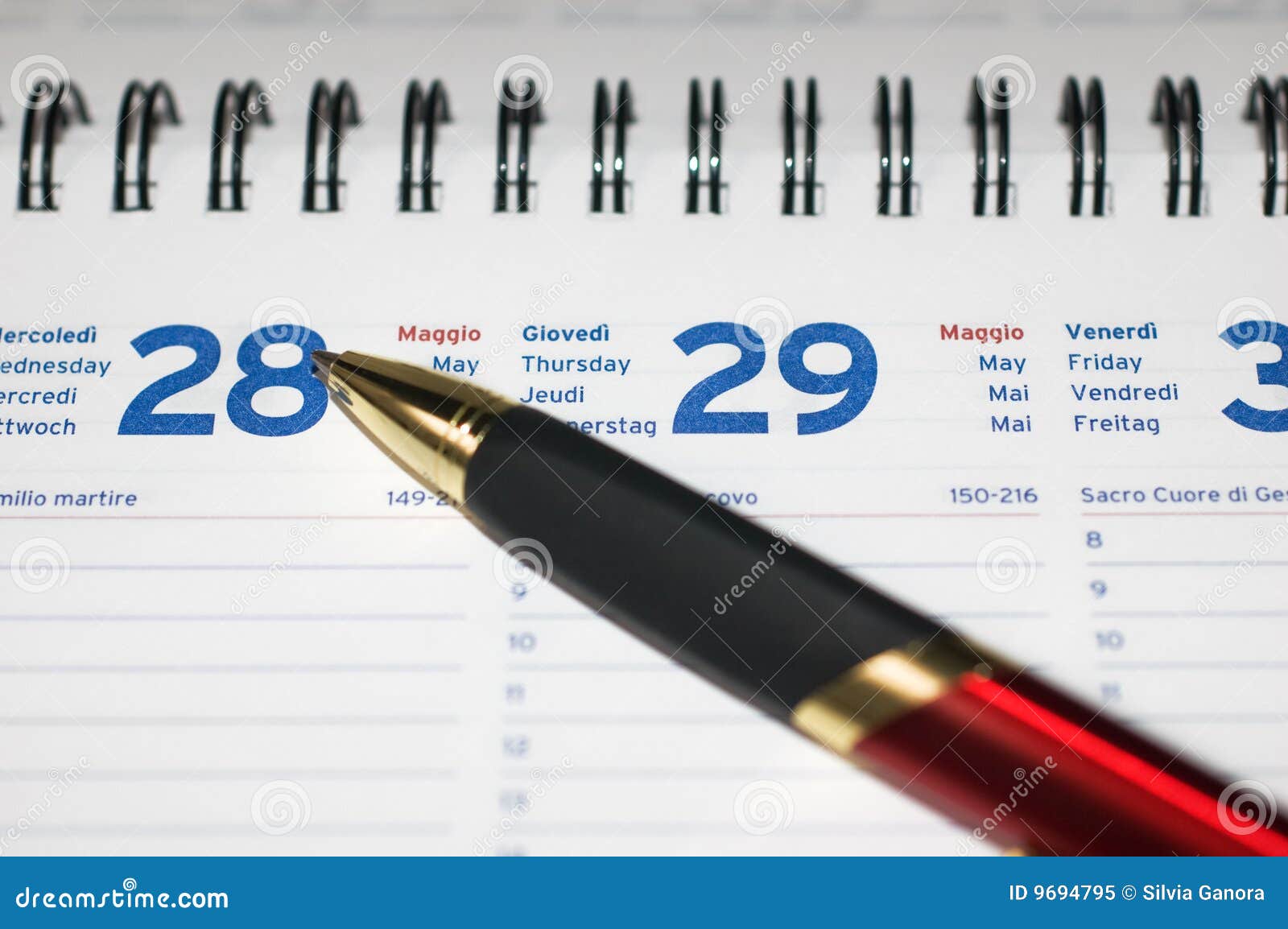 Pen on agenda stock image. Image of calendar, business - 9694795