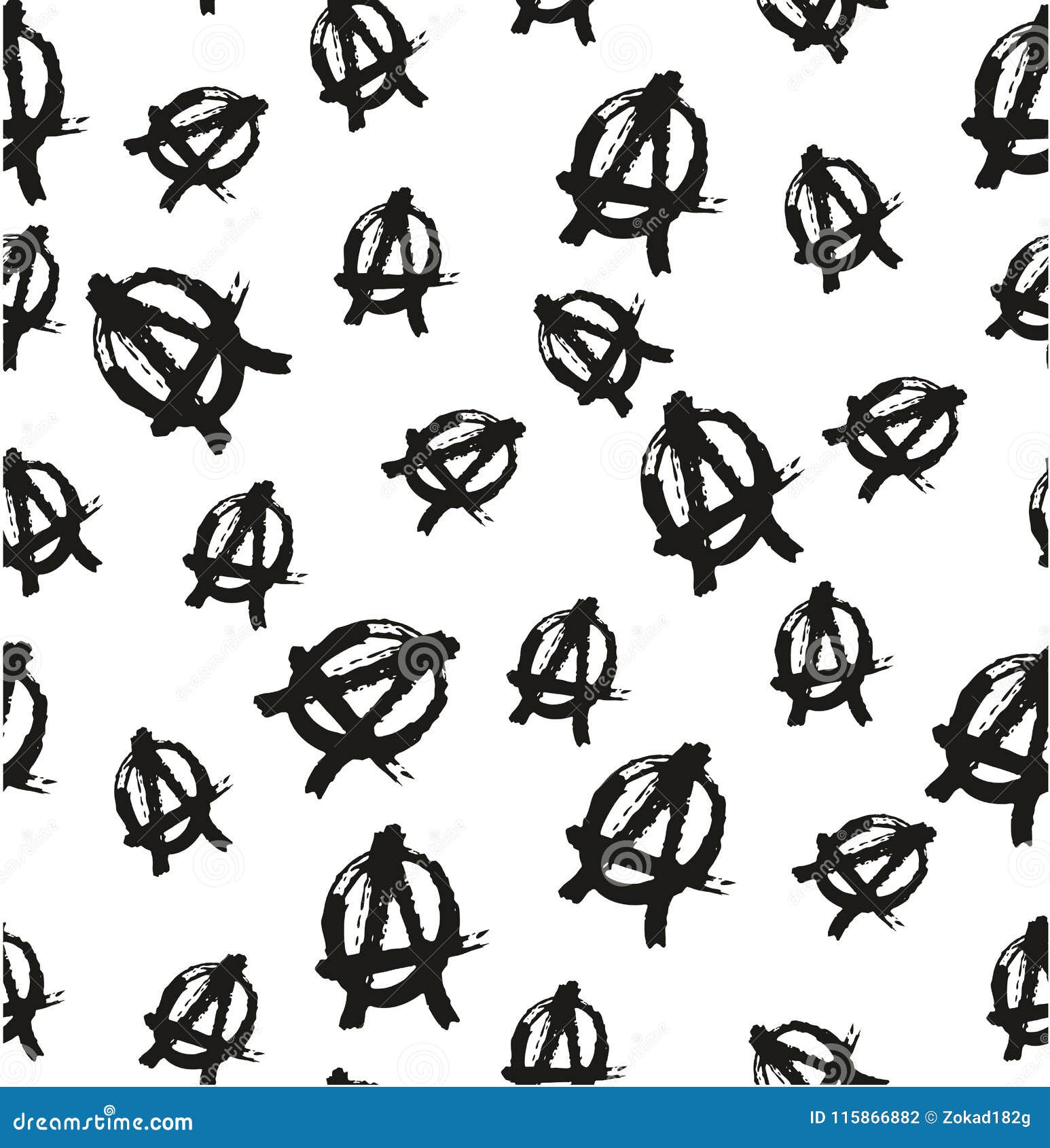 Pen Anarchy Symbol Seamless Pattern & Background Freehand Set 02 Stock ...