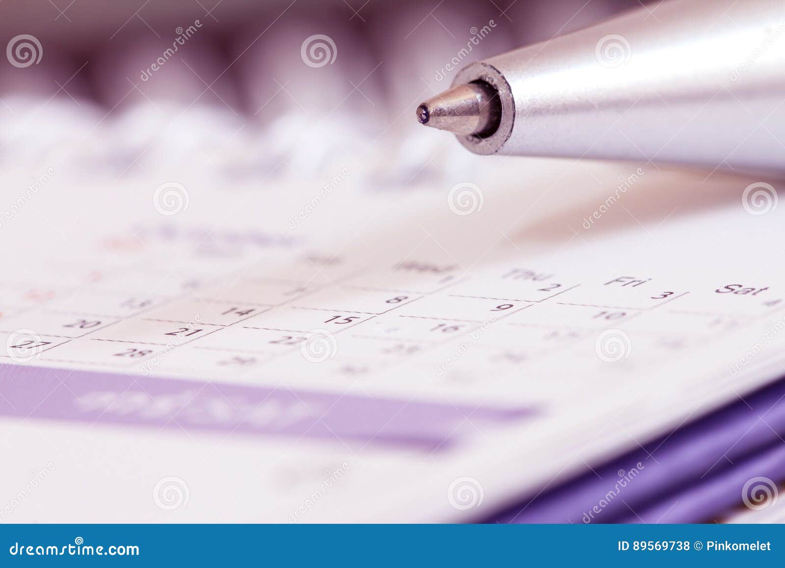 Pen Ball with Calendar Page Stock Photo - Image of page, planner: 89569738