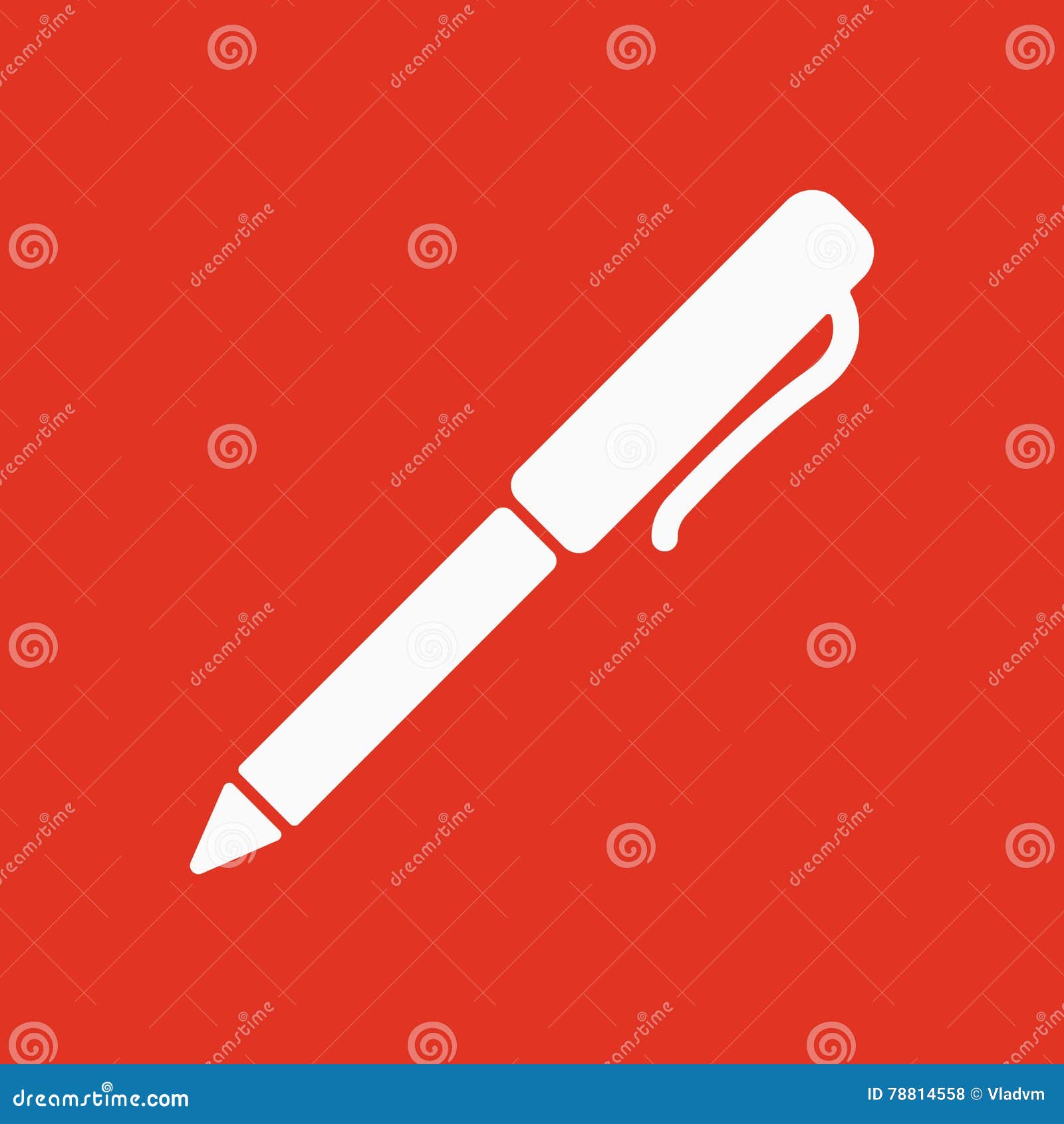 The Pen and Ballpoint Icon. Writing Symbol Stock Vector - Illustration ...
