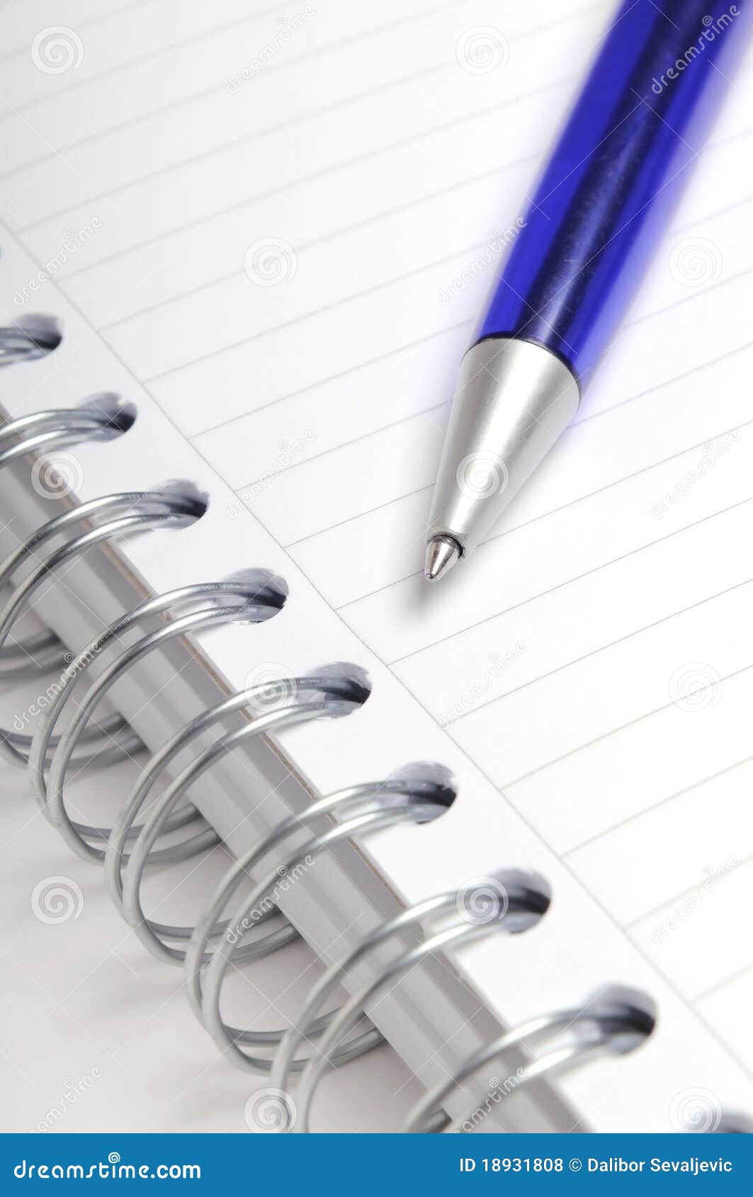 Pen on blank notebook stock photo. Image of plan, office - 18931808