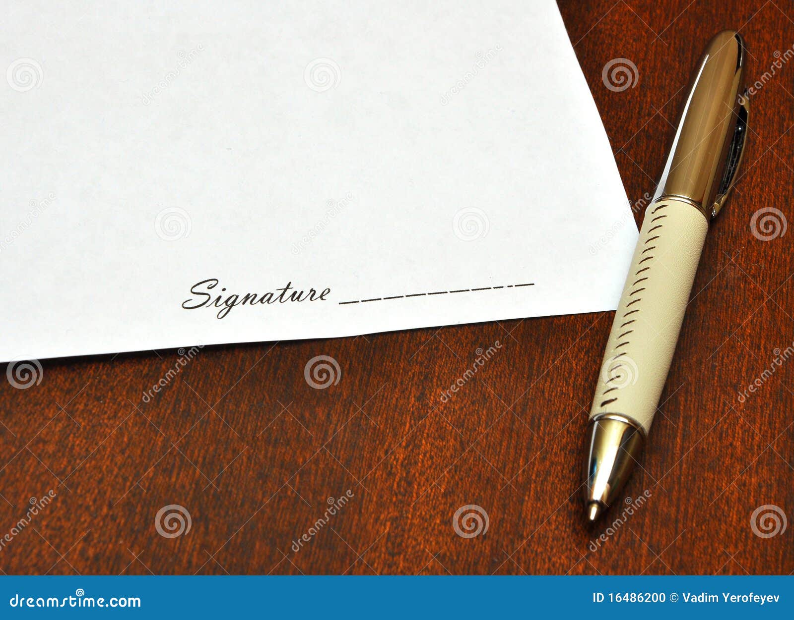 Pen and Blank Paper for Signature Stock Photo - Image of legal, sign ...
